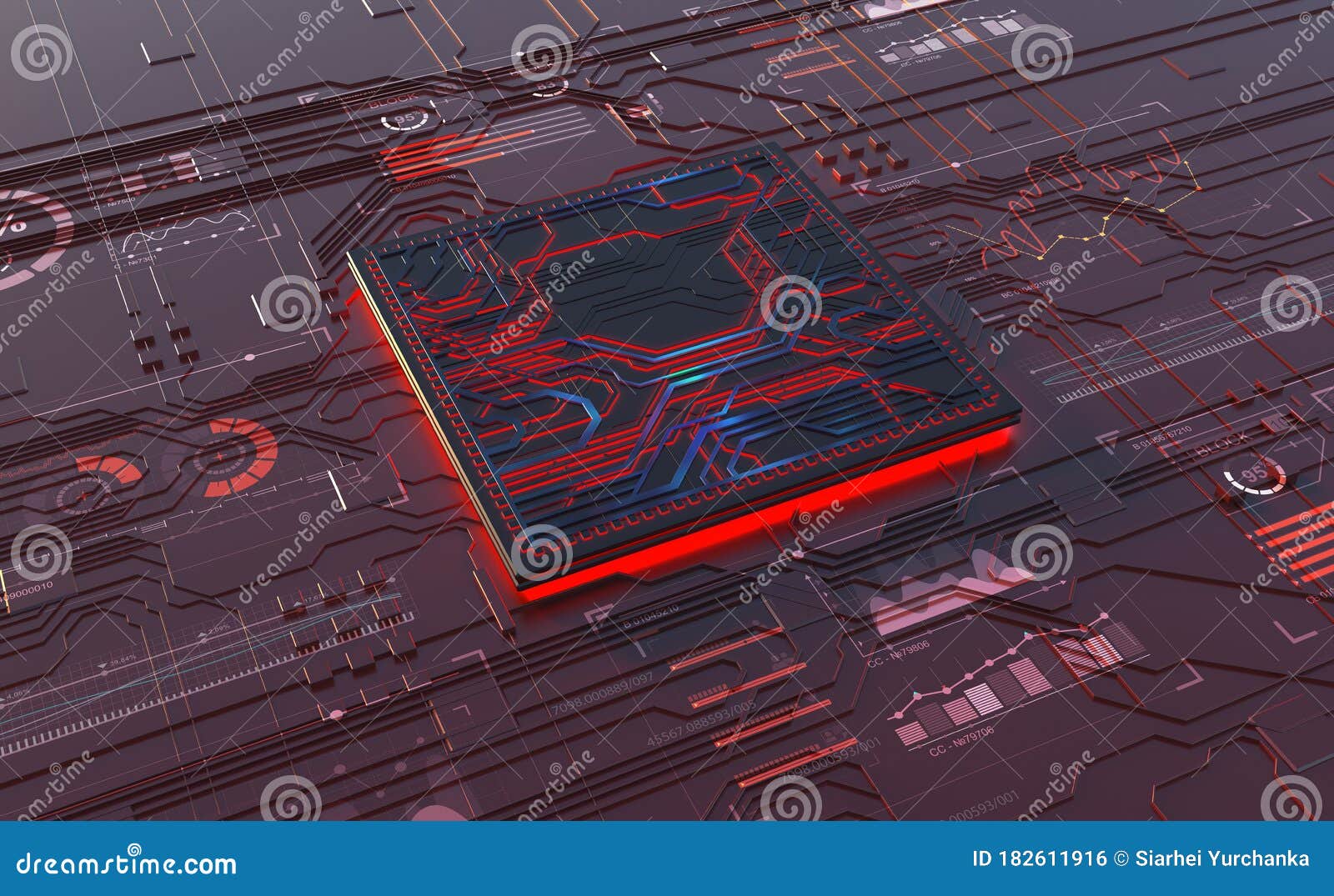 Motherboard, Processor, CPU, Quantum Computer 3D Illustration Stock ...
