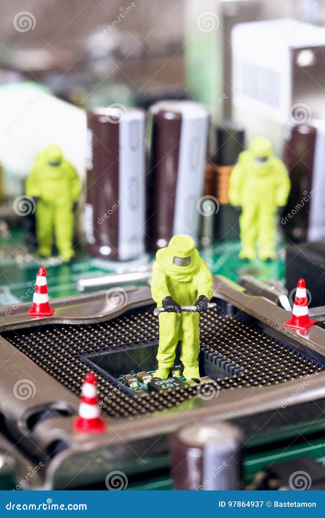 Motherboard Repairing Concept Stock Image - Image of construction, cone ...