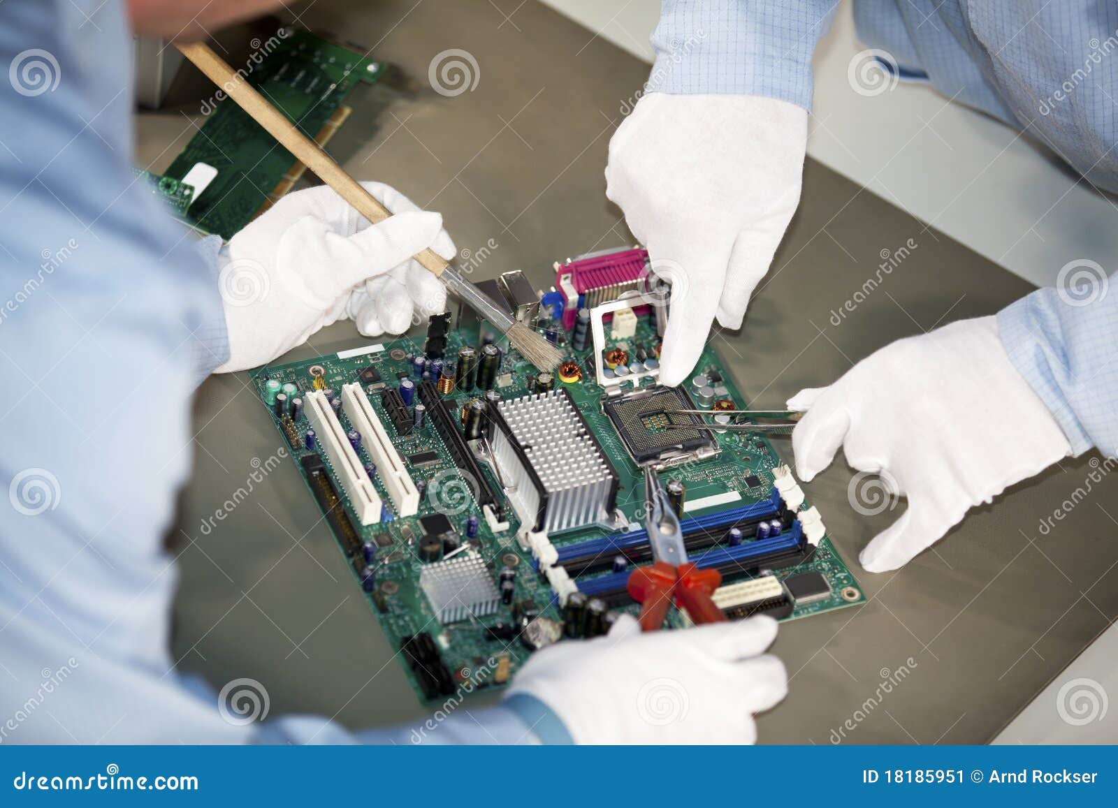 Motherboard repairs stock image. Image of center, cleaning - 18185951