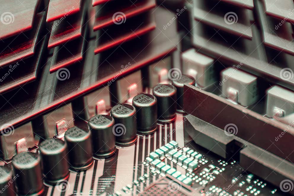 Motherboard Resistors Close-up on Powerful PC Stock Image - Image of ...
