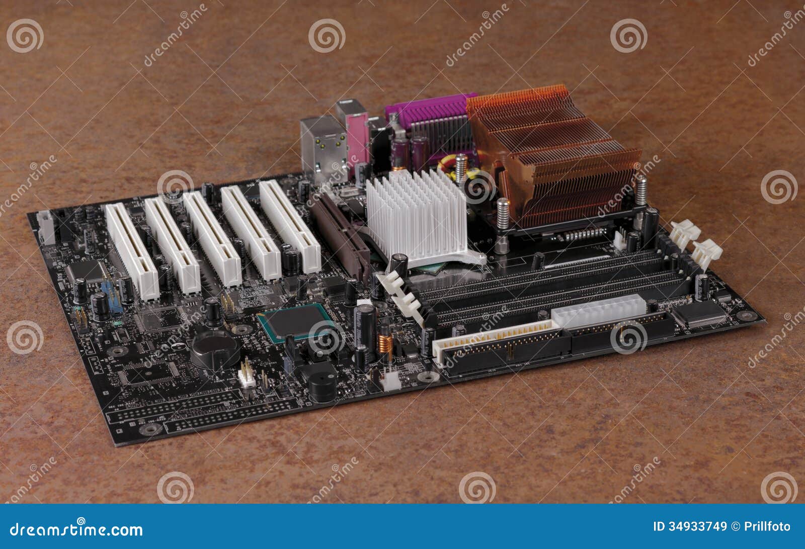 Motherboard in Rusty Ambiance Stock Image - Image of electronics ...