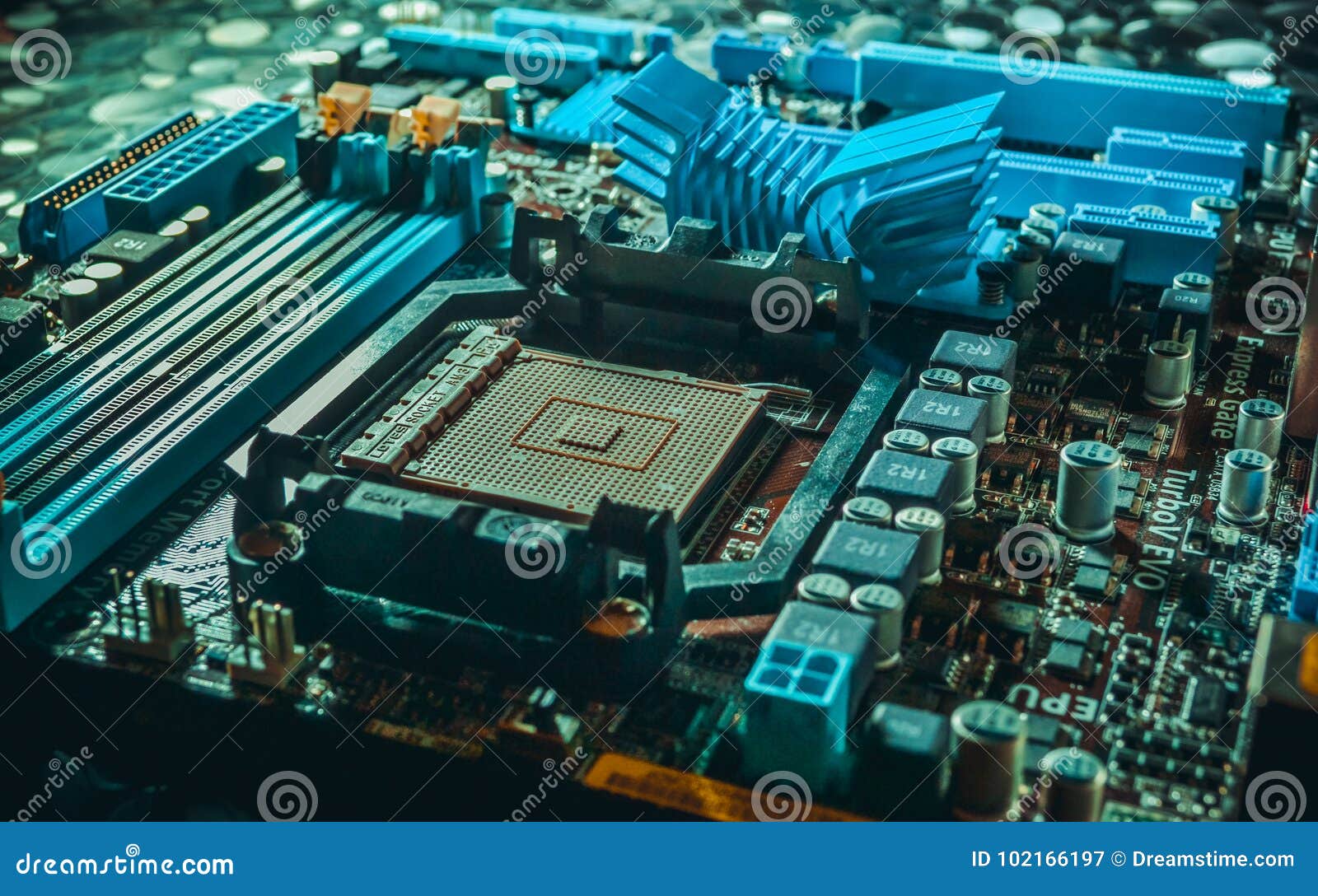 Motherboard on a Table Close-up Stock Image - Image of high, microchip ...