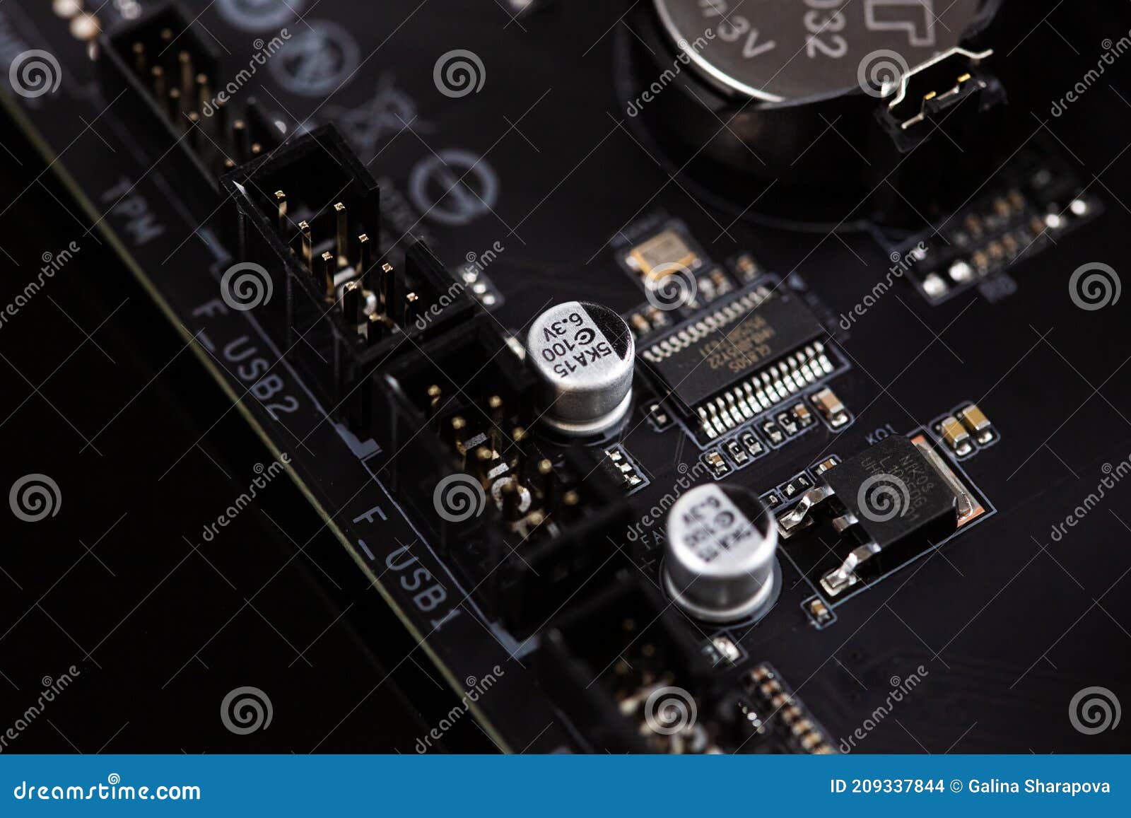 Motherboard on a Table Close-up, Inside of a Desktop Computer Showing ...