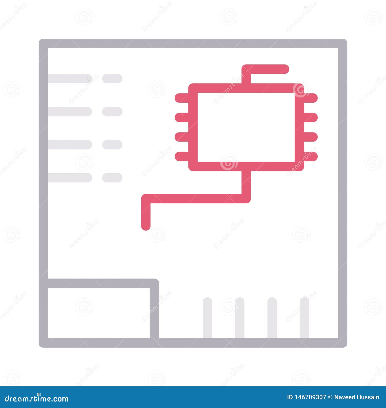 Motherboard Thin Line Color Vector Icon Stock Vector - Illustration of ...