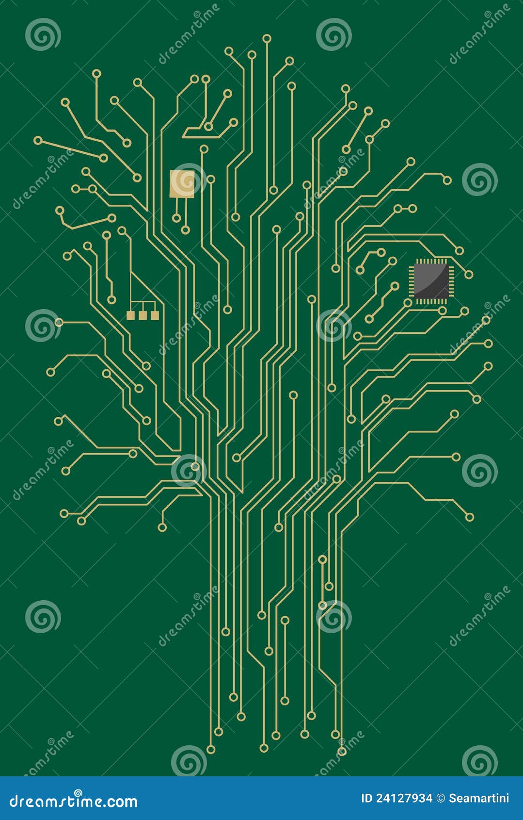 Motherboard Van De Computer Boom Vector Illustratie - Illustration of ...