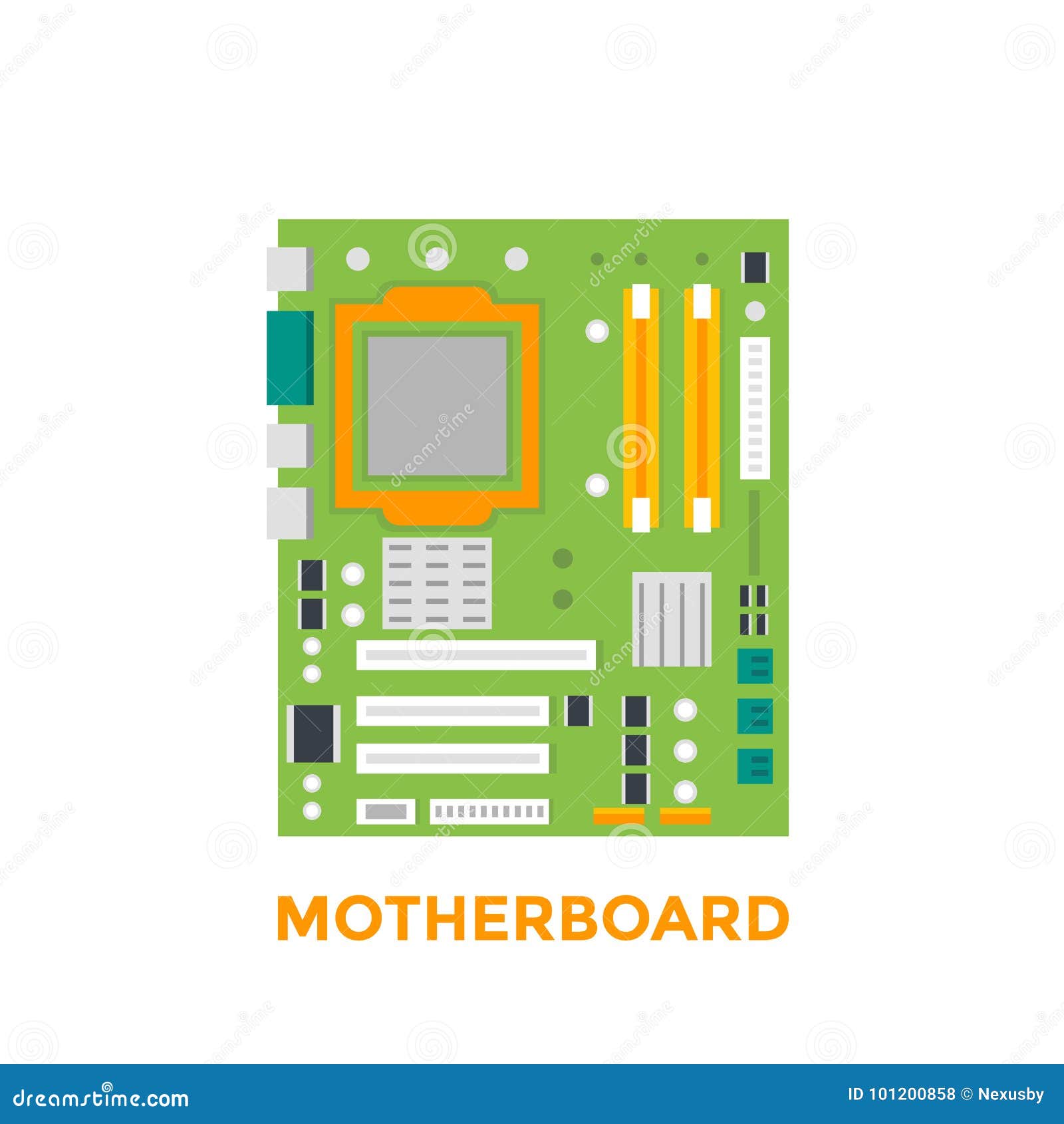Motherboard Vector Illustration Stock Vector - Illustration of hardware ...