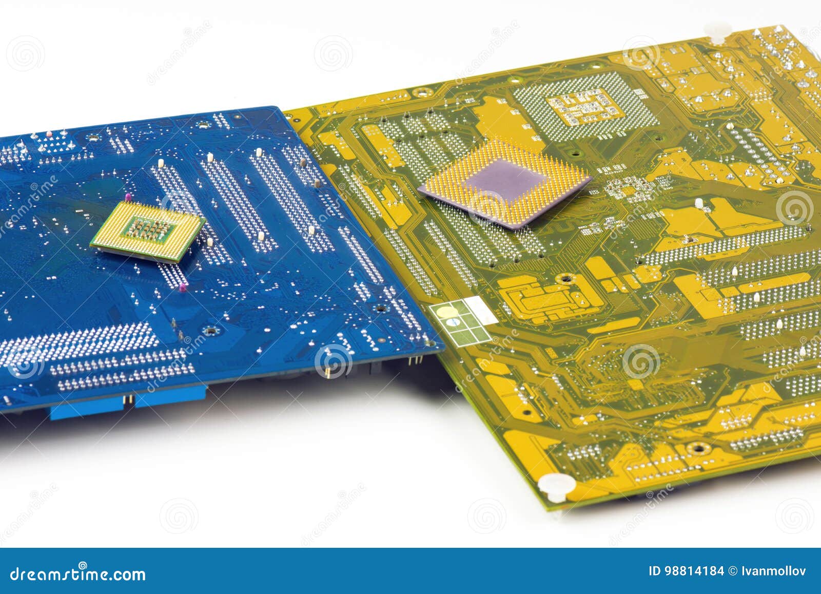 Motherboards and Processors Stock Photo - Image of information ...