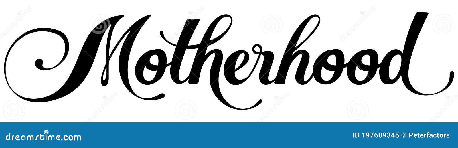 Motherhood - Custom Calligraphy Text Stock Vector - Illustration of ...