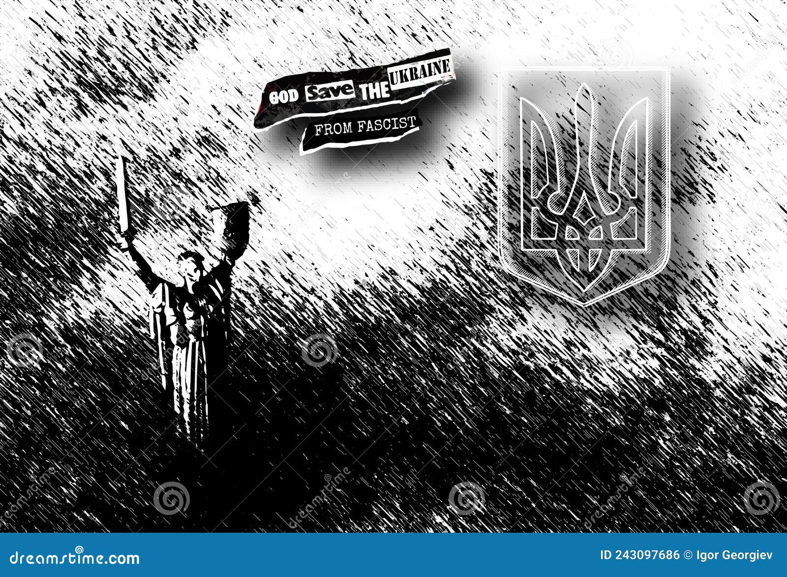 War in Europe. God Save the Ukraine Stock Vector - Illustration of ...