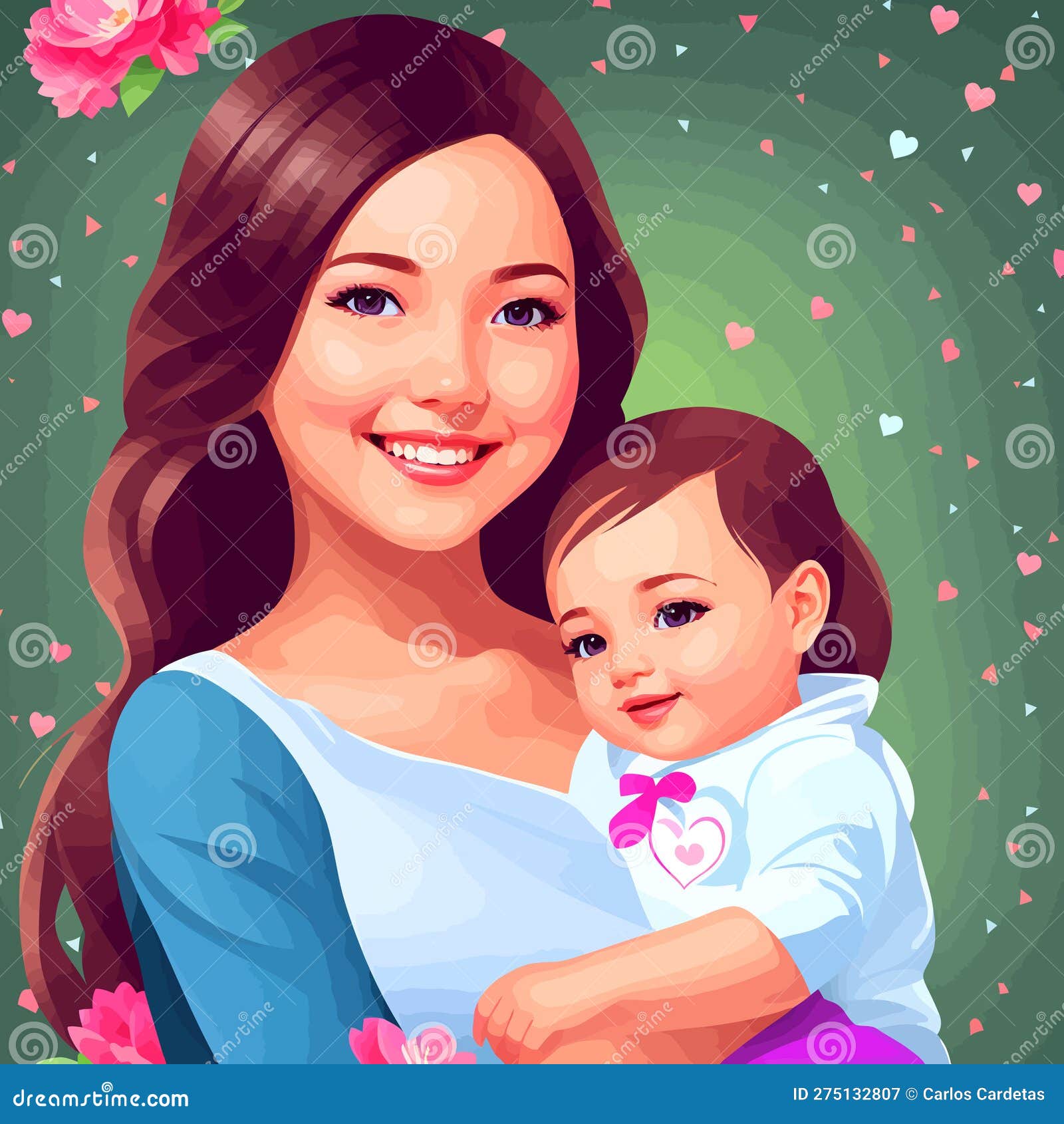 Mothers Day Adorable Beautiful Cute Stock Illustration Illustration Of Cartoon Young 275132807
