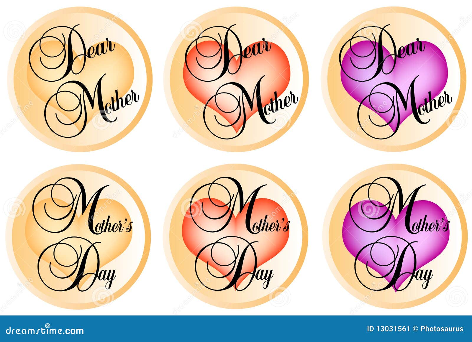 Mothers day badges stock vector. Illustration of golden - 13031561