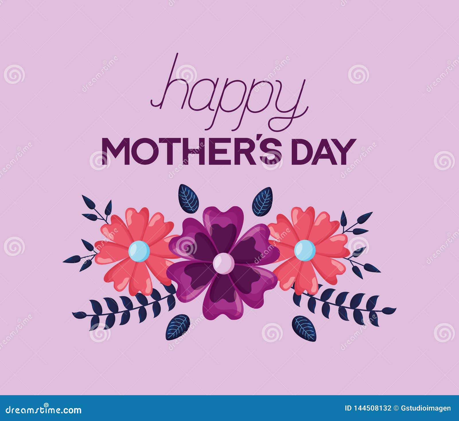 Mothers Day Flowers Stock Vector Illustration Of Female 144508132