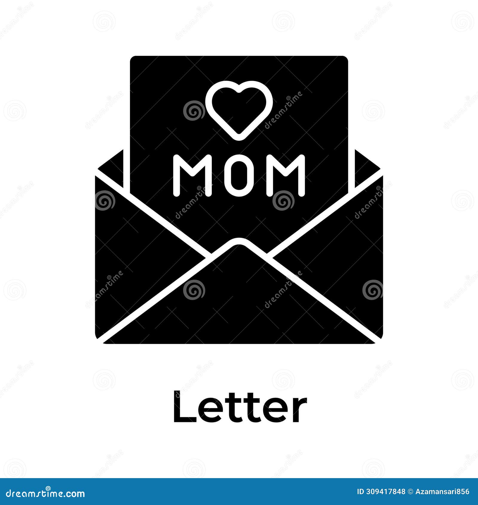Mothers Day Letter Icon in Trendy Design Style, Premium Vector Stock ...