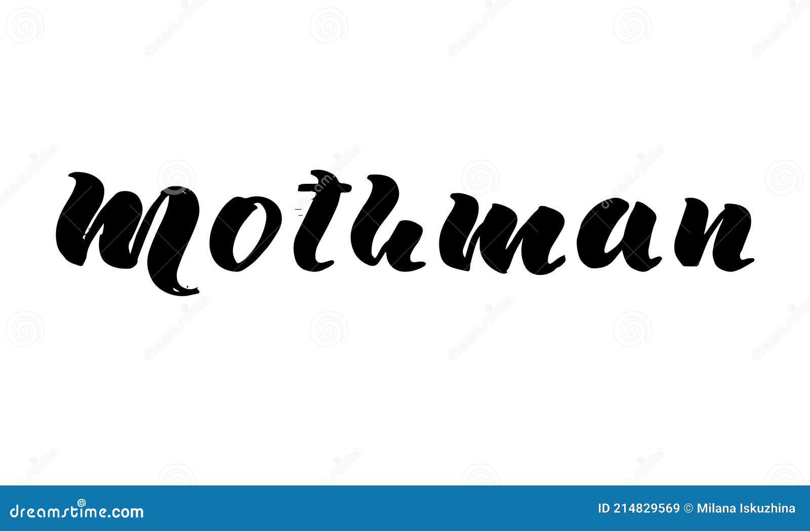 Mothman. Hand Painted Brush Pen Modern Calligraphy Stock Vector ...