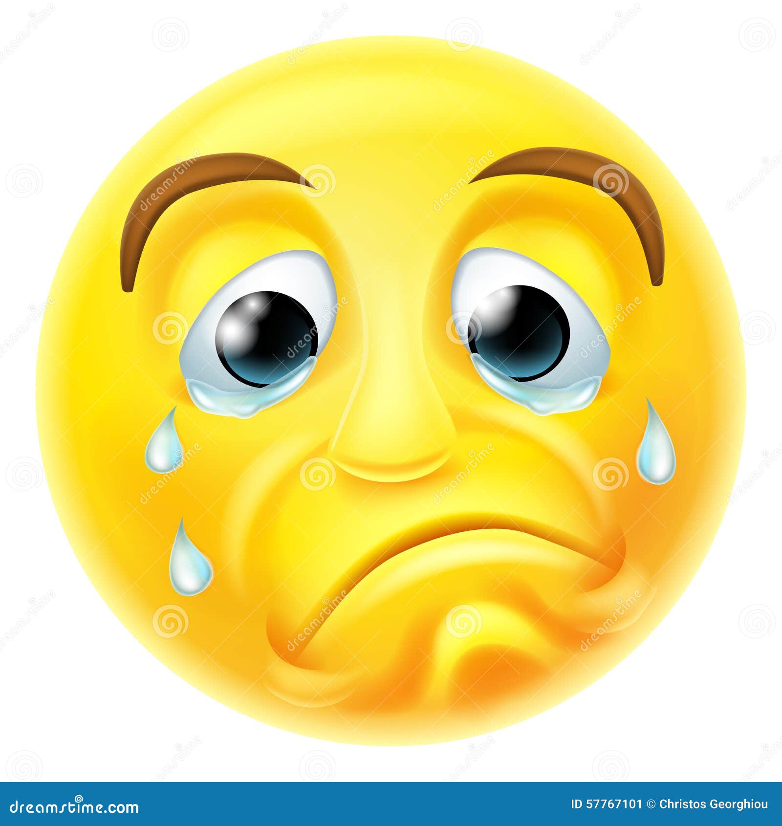 Émoticône Pleurante Triste D'Emoji Illustration de Vecteur - Image ...