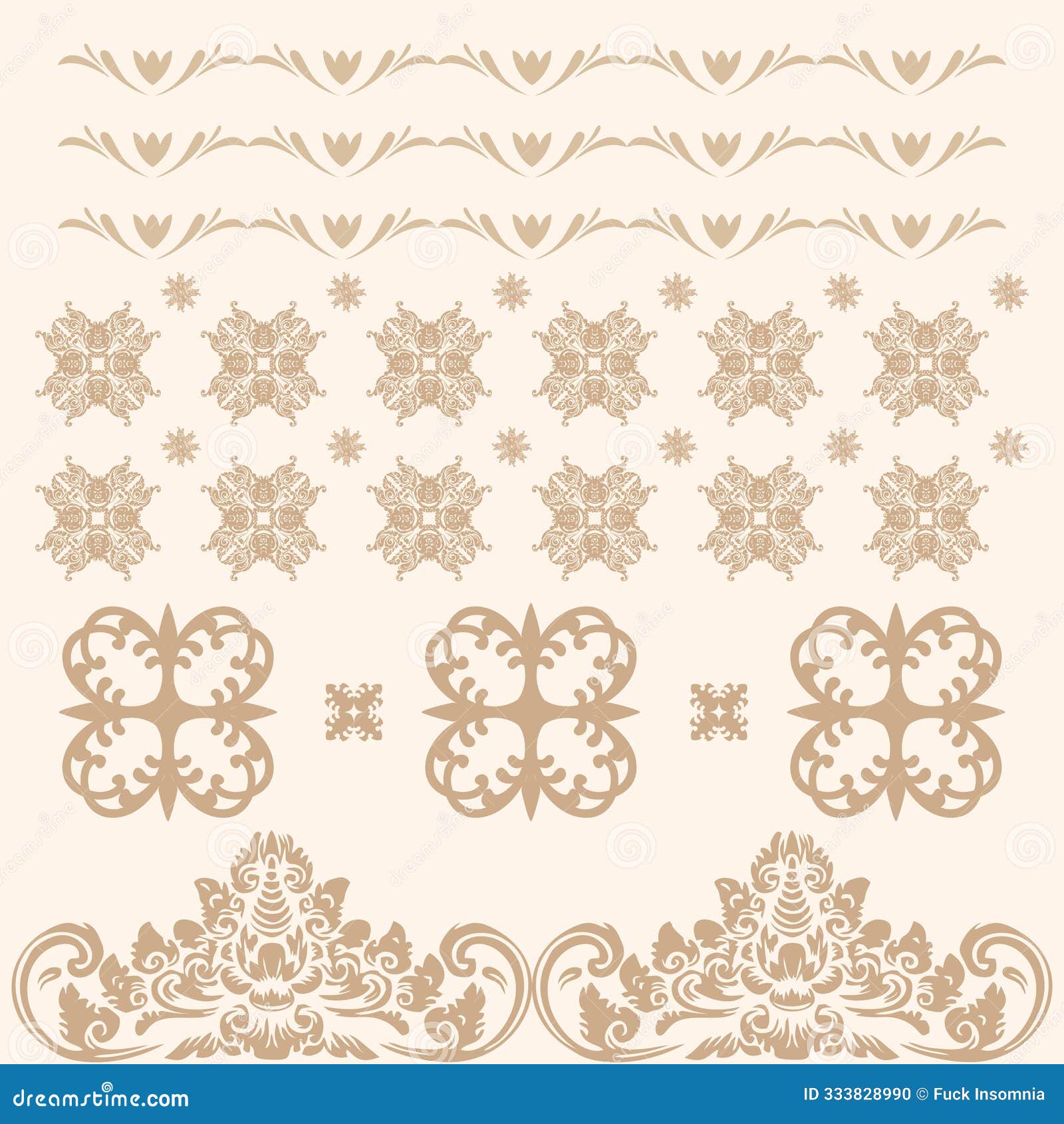 Motif Batik Border Fabric Pattern Stock Illustration - Illustration of ...