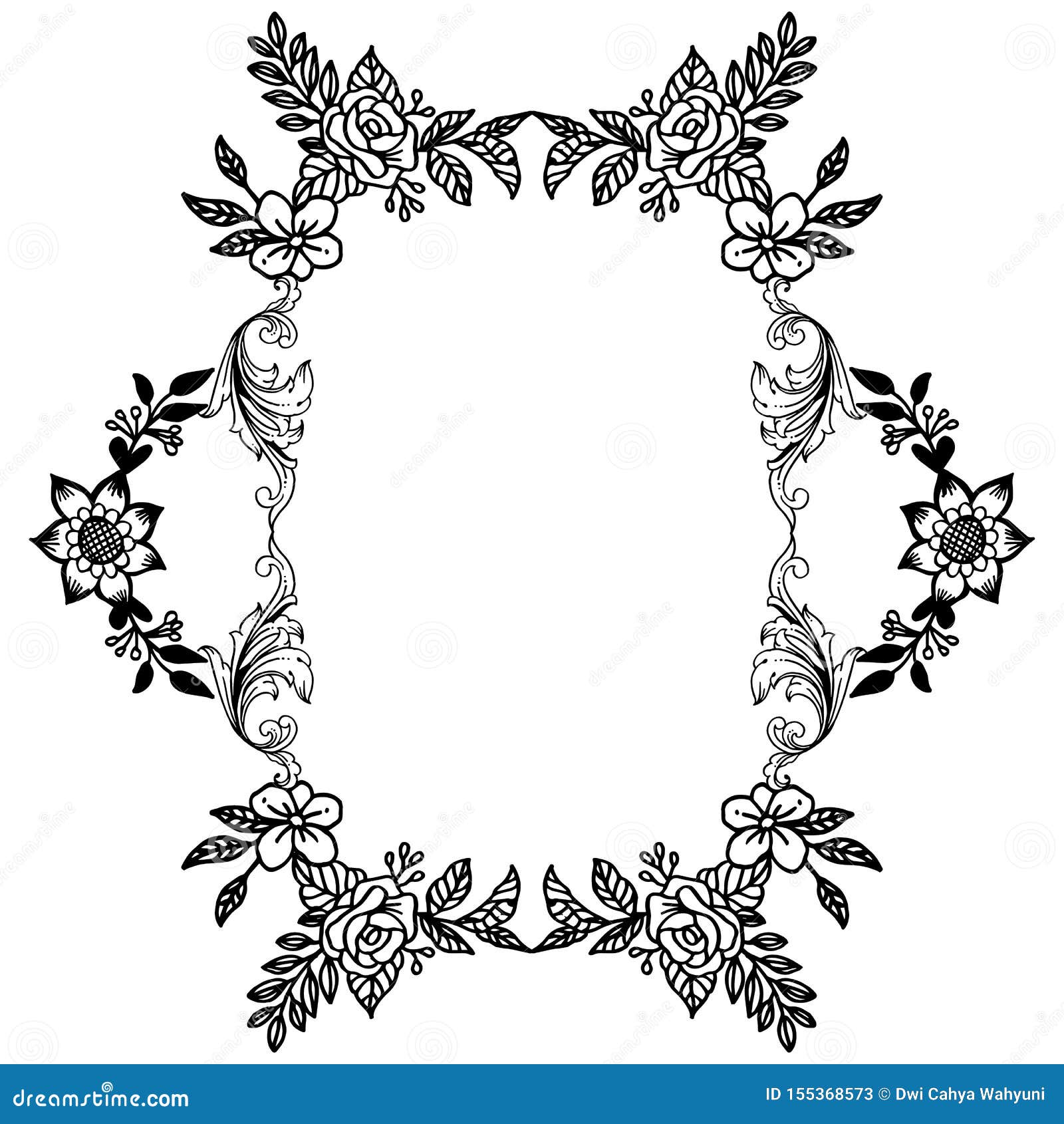 Motif for Border of Leaf Flower Frames, for Design Elegant of Card ...