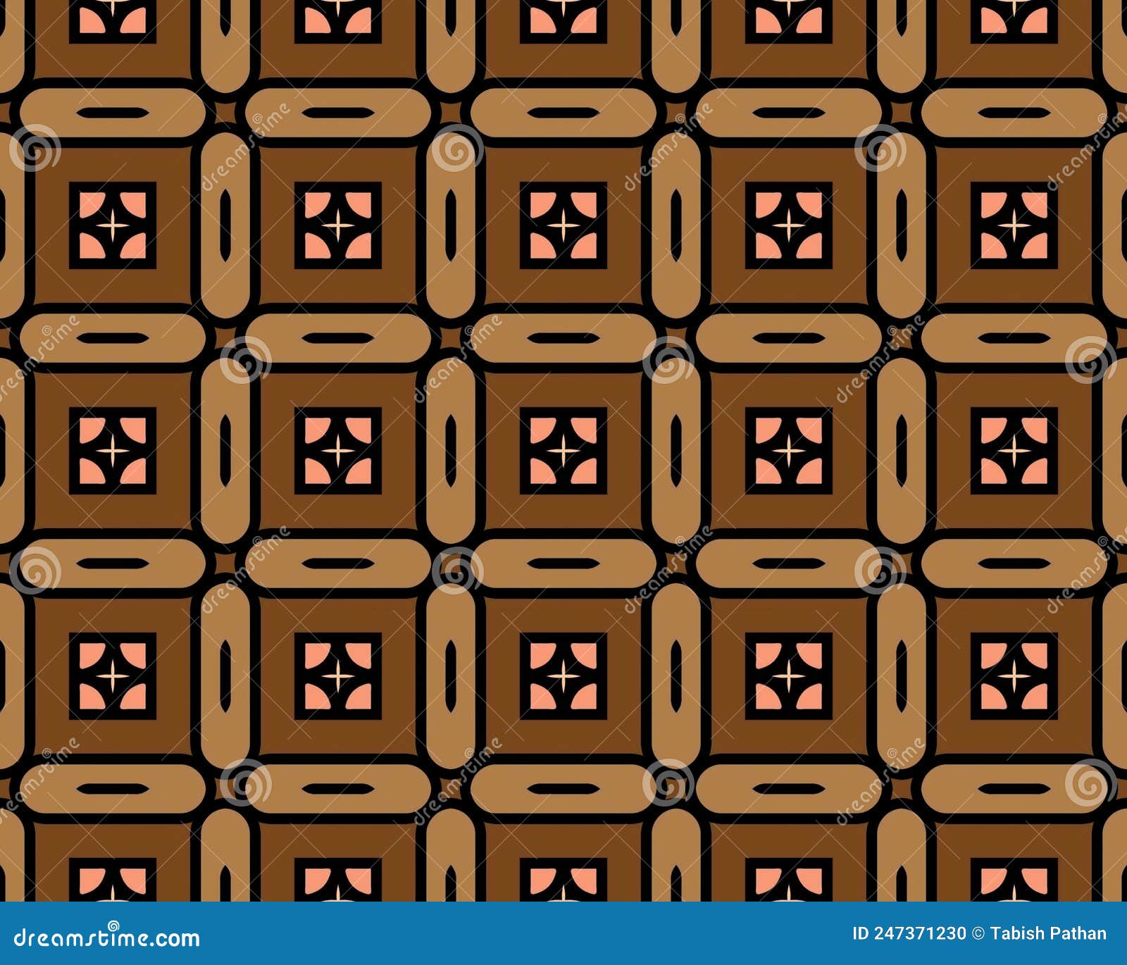 Motif De Tuile Transparent Dans Les Tons Marron Illustration Stock ...