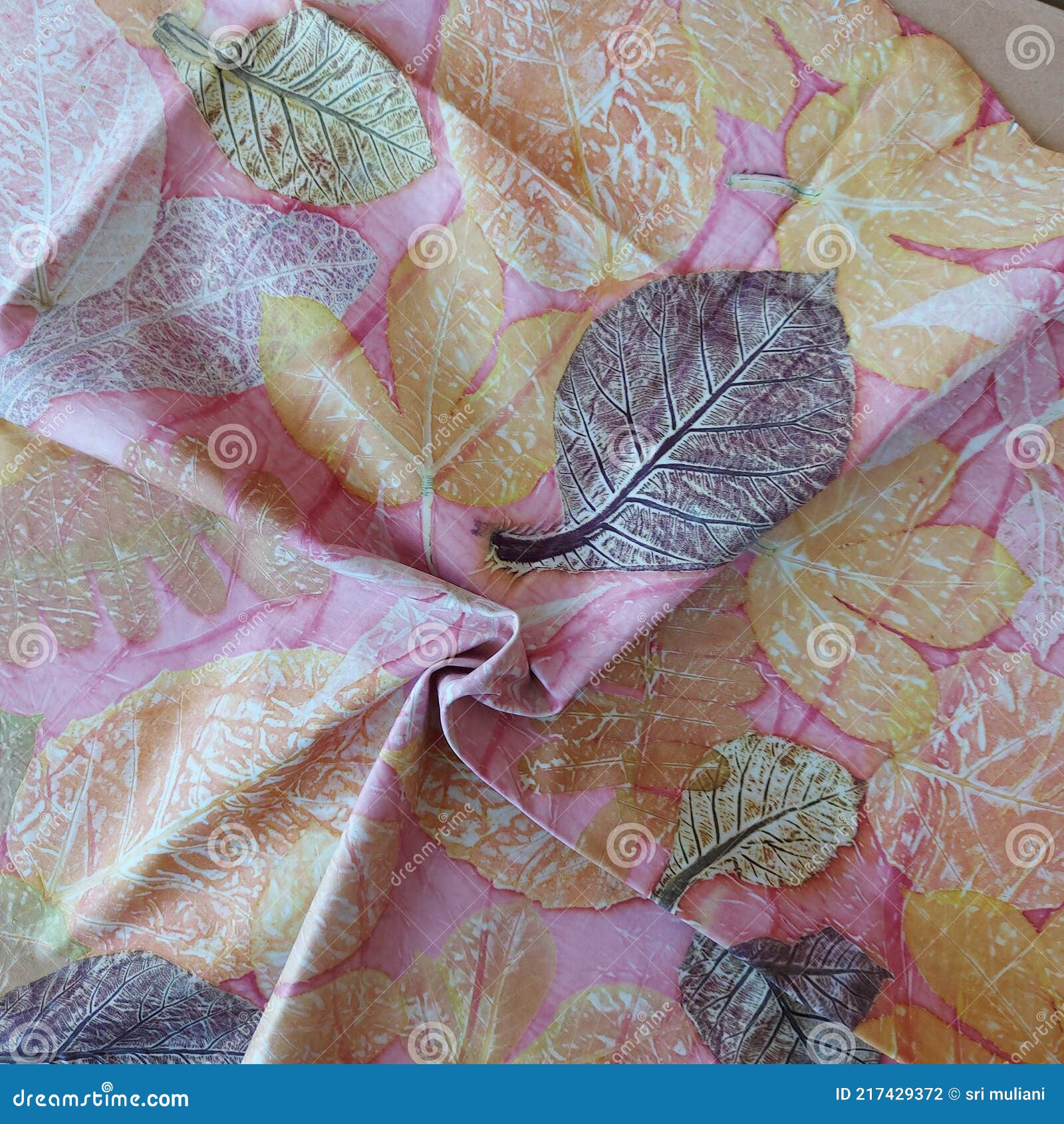 Ecoprint on leather stock photo. Image of ecoprint, batik - 217429372