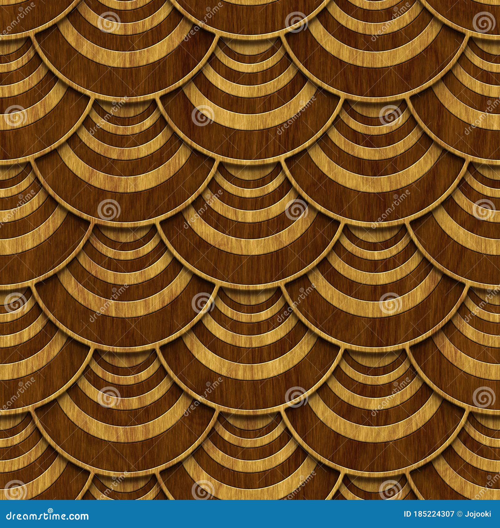 Carved Scales Fish Pattern On Wood Background Seamless Texture ...