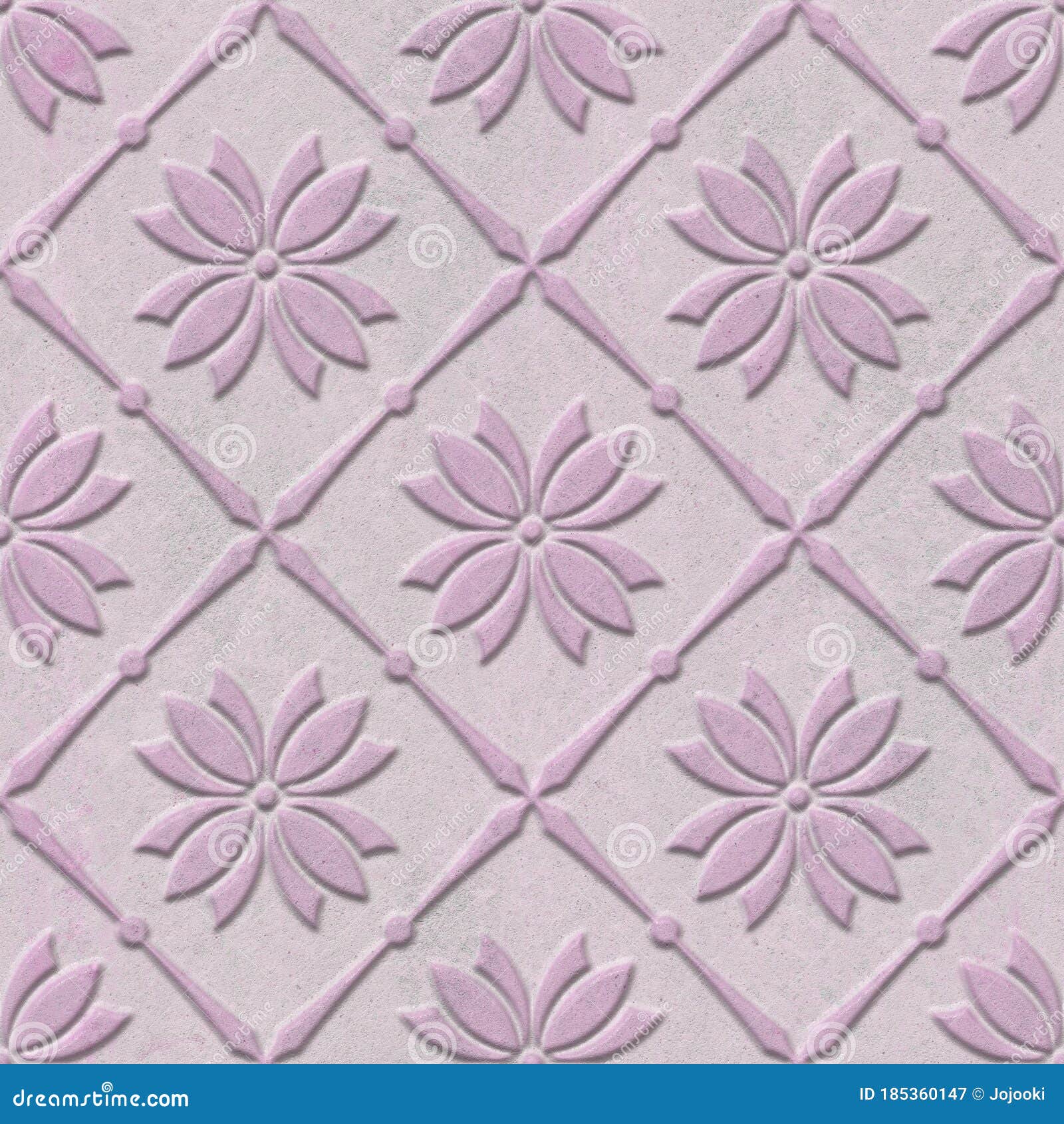 Geometric Flowers Pattern on Ceramic Tile Seamless Texture, 3d ...