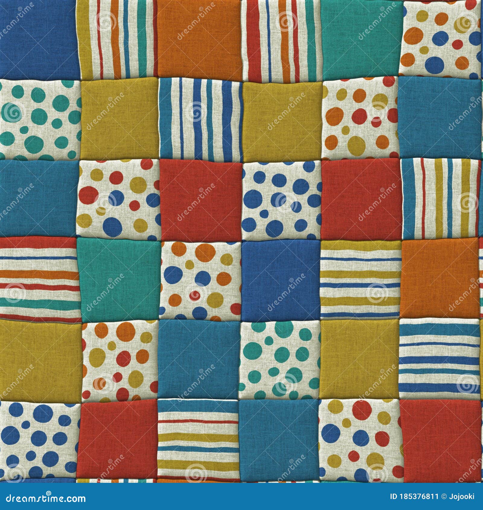 Patchwork Quilt Seamless Texture, Fabric Texture, 3d Illustration Stock ...