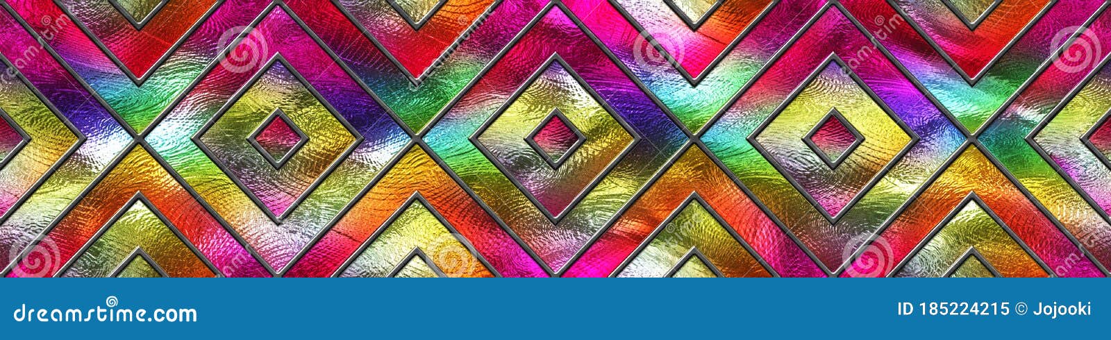 Stained Glass Seamless Texture with Square Pattern, Colored Glass, 3d ...