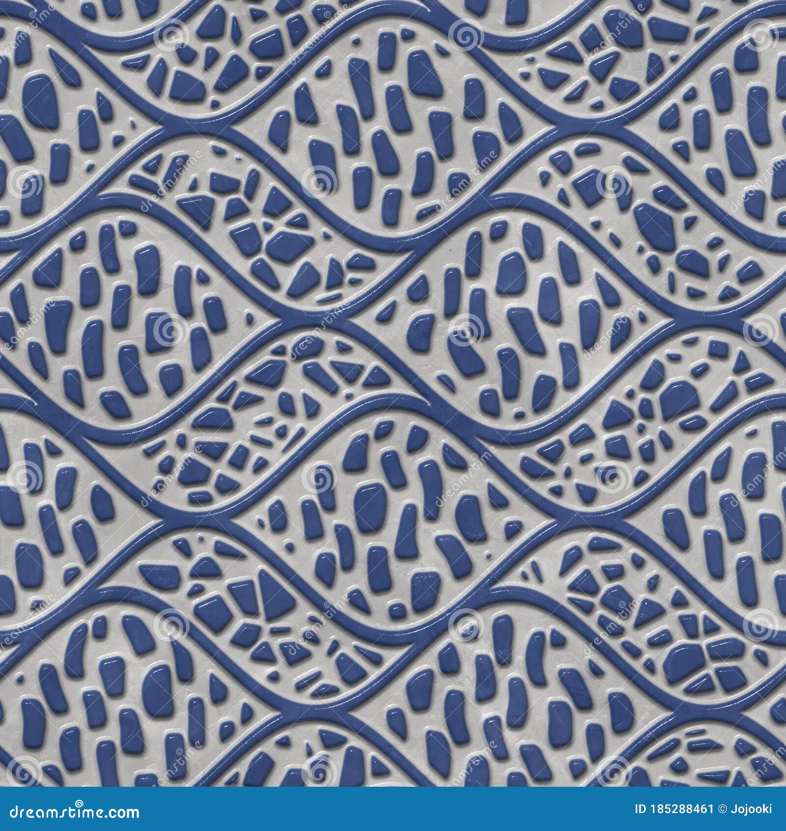 Waves Pattern on Ceramic Tile Seamless Texture, 3d Illustration Stock ...