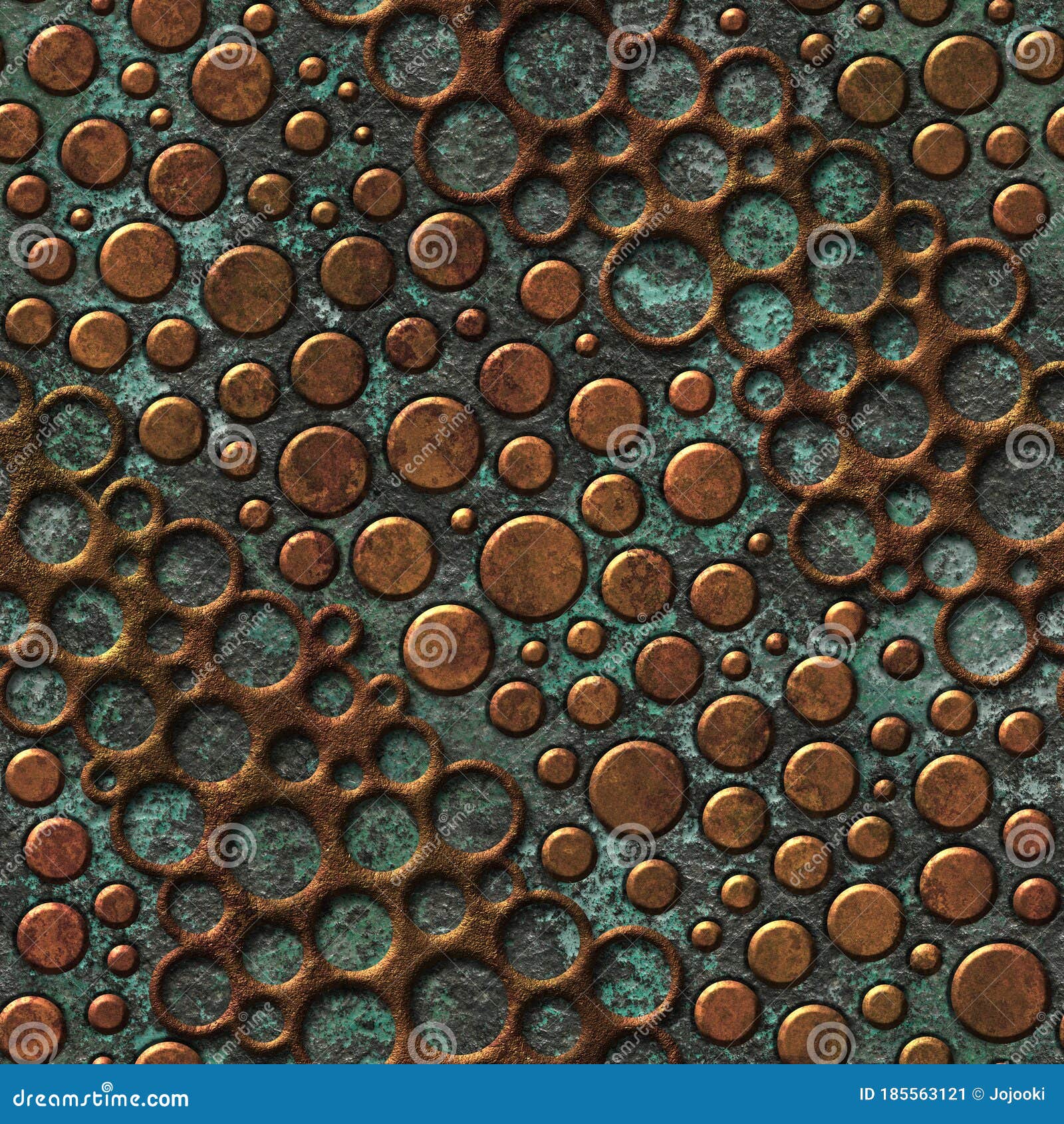 Metal Seamless Texture with Pattern, 3d Illustration Stock Illustration ...