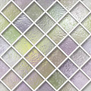 Colored Glass Seamless Texture with Diagonal Grid Pattern, 3d ...