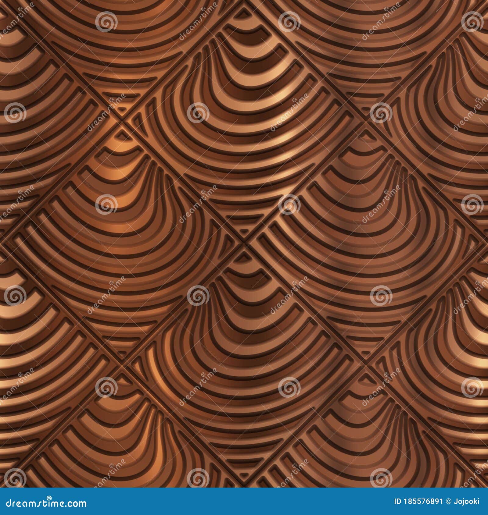 Copper Seamless Texture with Pattern, 3d Illustration Stock ...
