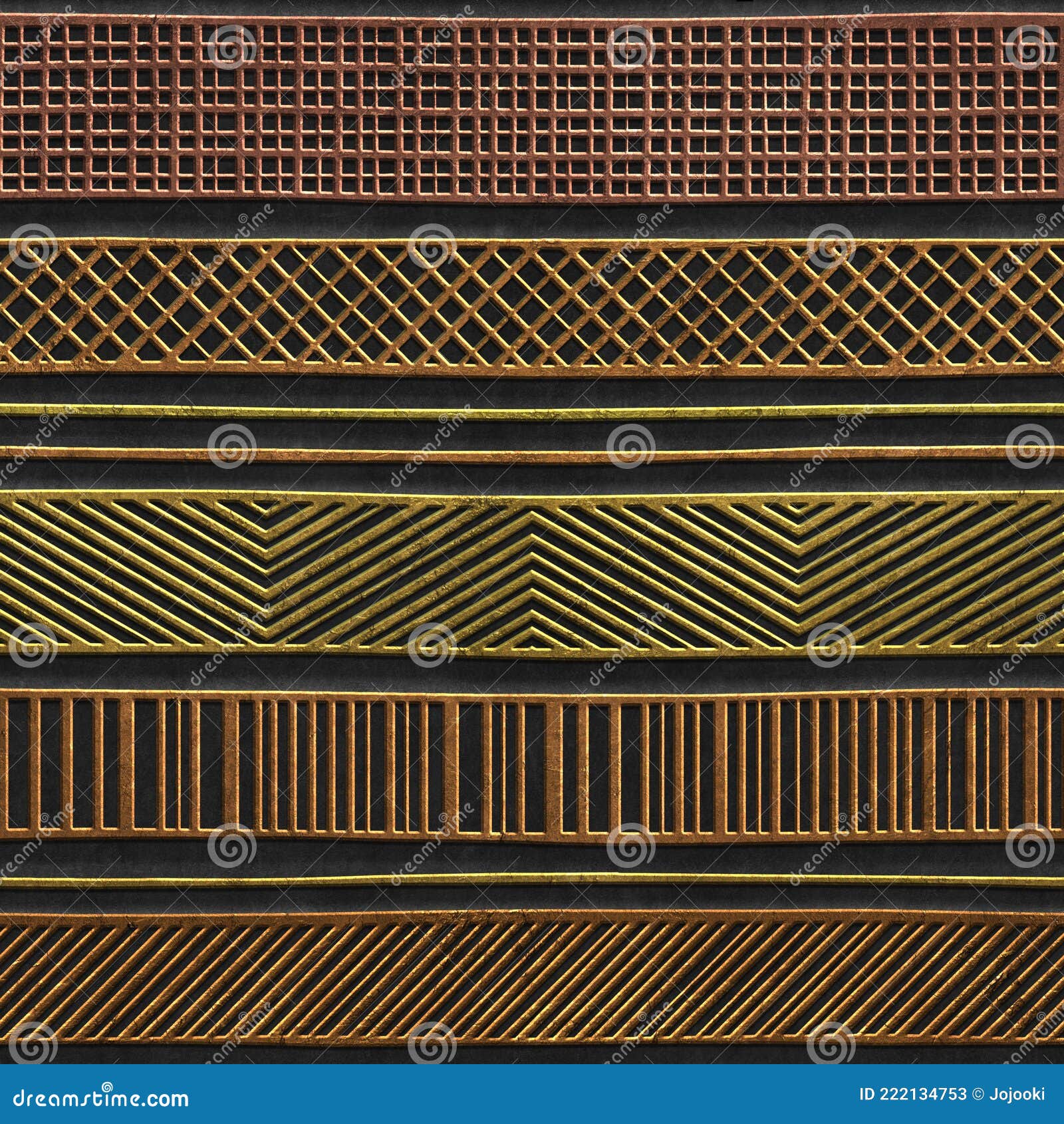 Metal Seamless Texture with Patchwork Pattern, Bronze and Cooper Color ...