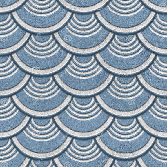 Plaster Wall with Scale Fish Pattern Seamless Texture, 3d Illustration ...