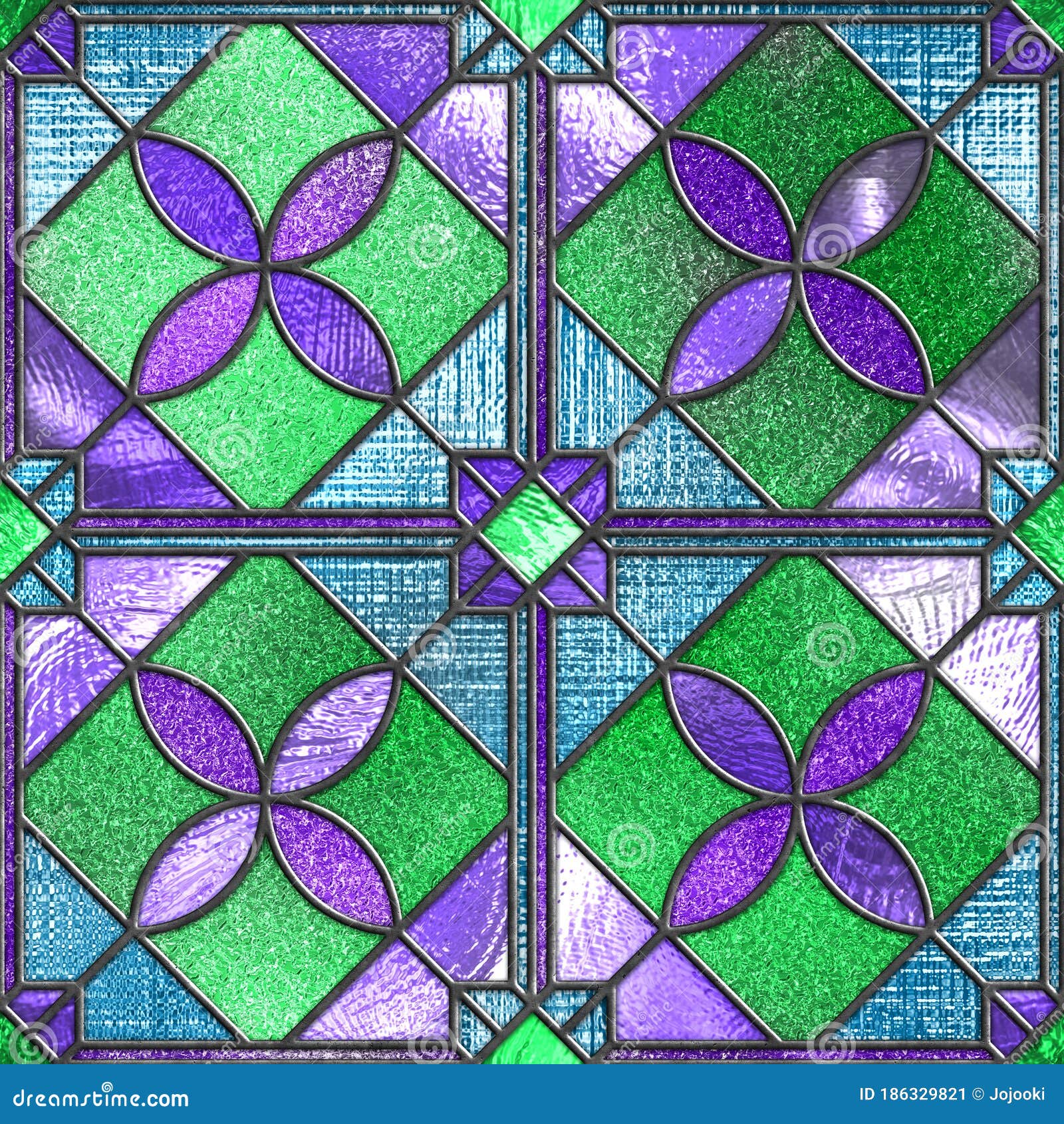Stained Glass Seamless Texture with Geometric Pattern for Window ...