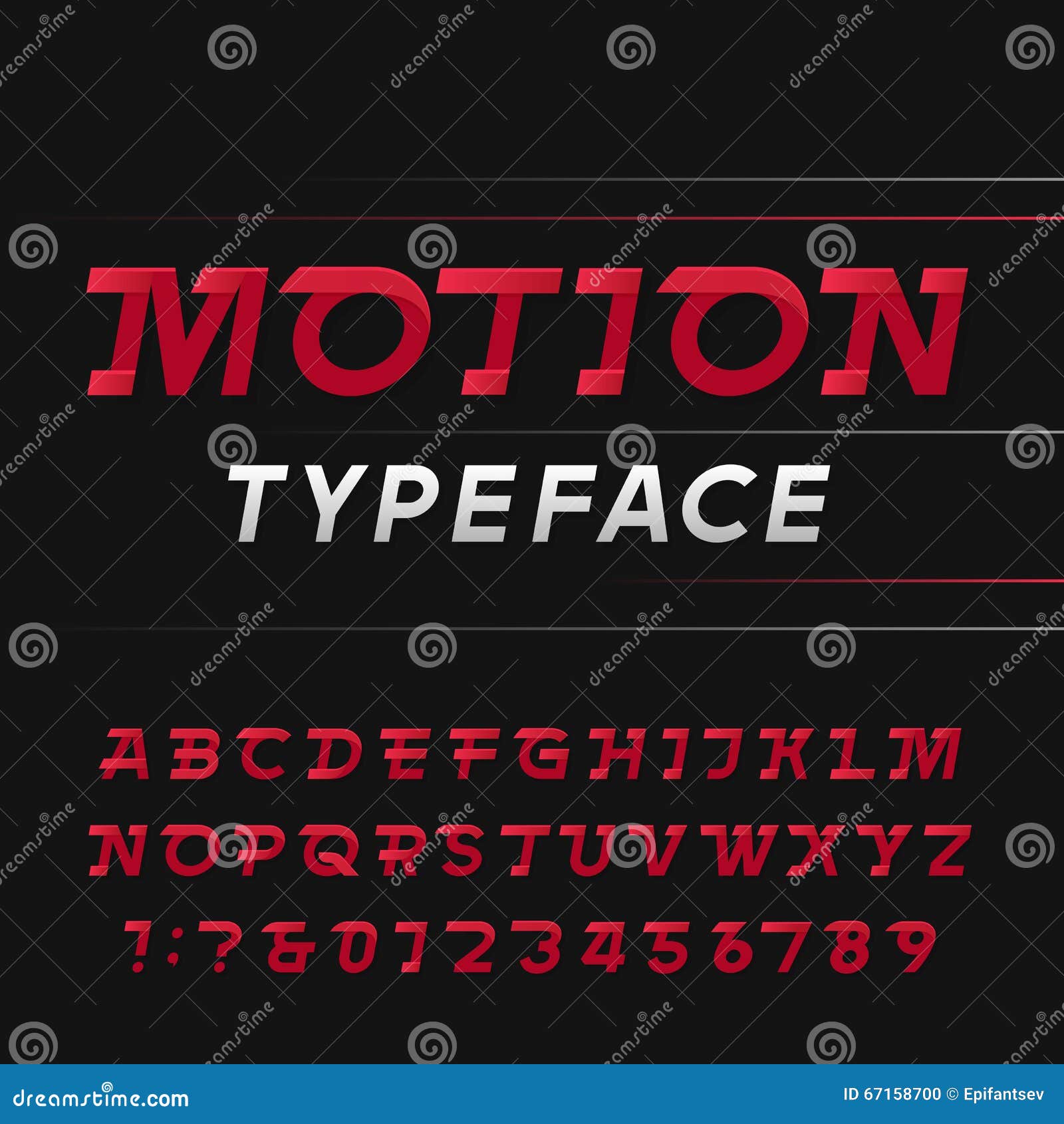 Motion Alphabet Vector Font. Stock Vector - Illustration of decorative ...