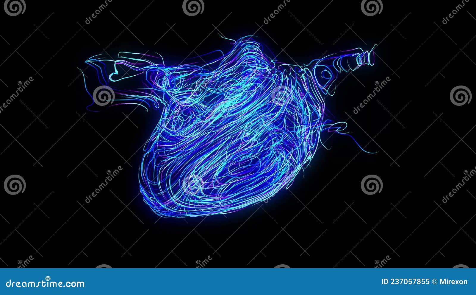 Motion Animation of Human Heart. Digital Technology Visualization of 3d ...