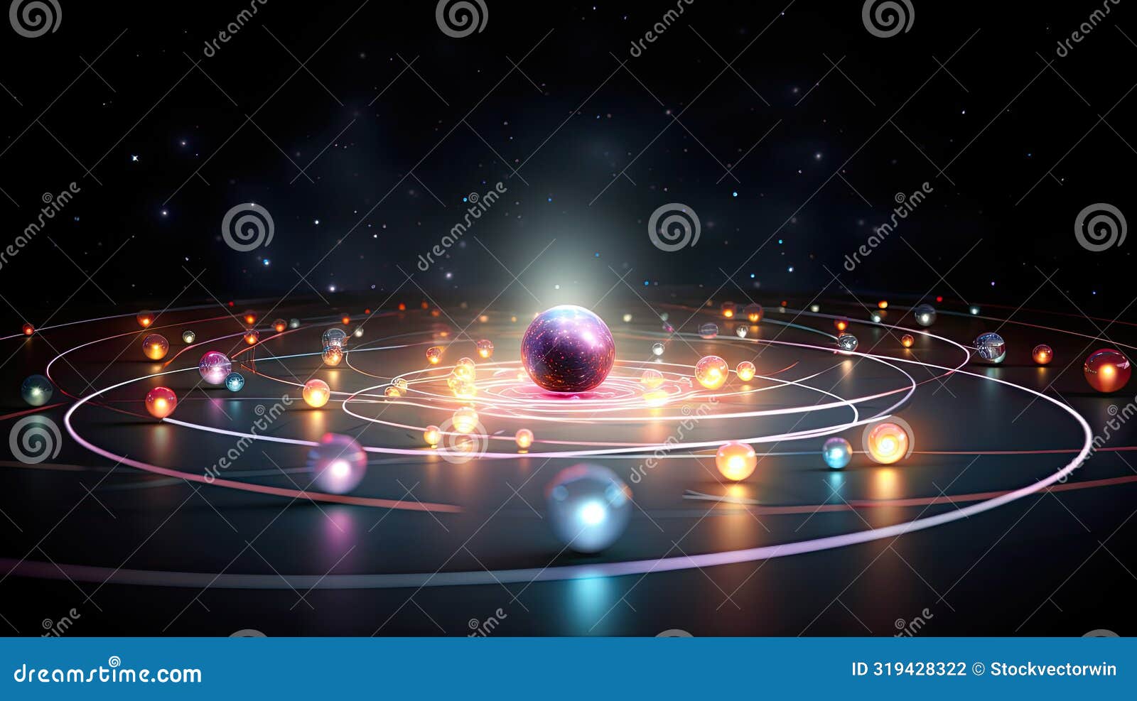 Motion atom orbit stock illustration. Illustration of electron - 319428322