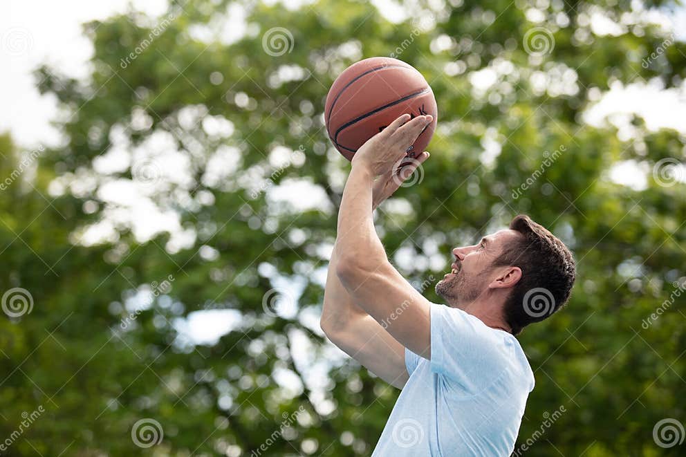 Motion Basketball Player Outdoors Stock Image - Image of game, studio ...