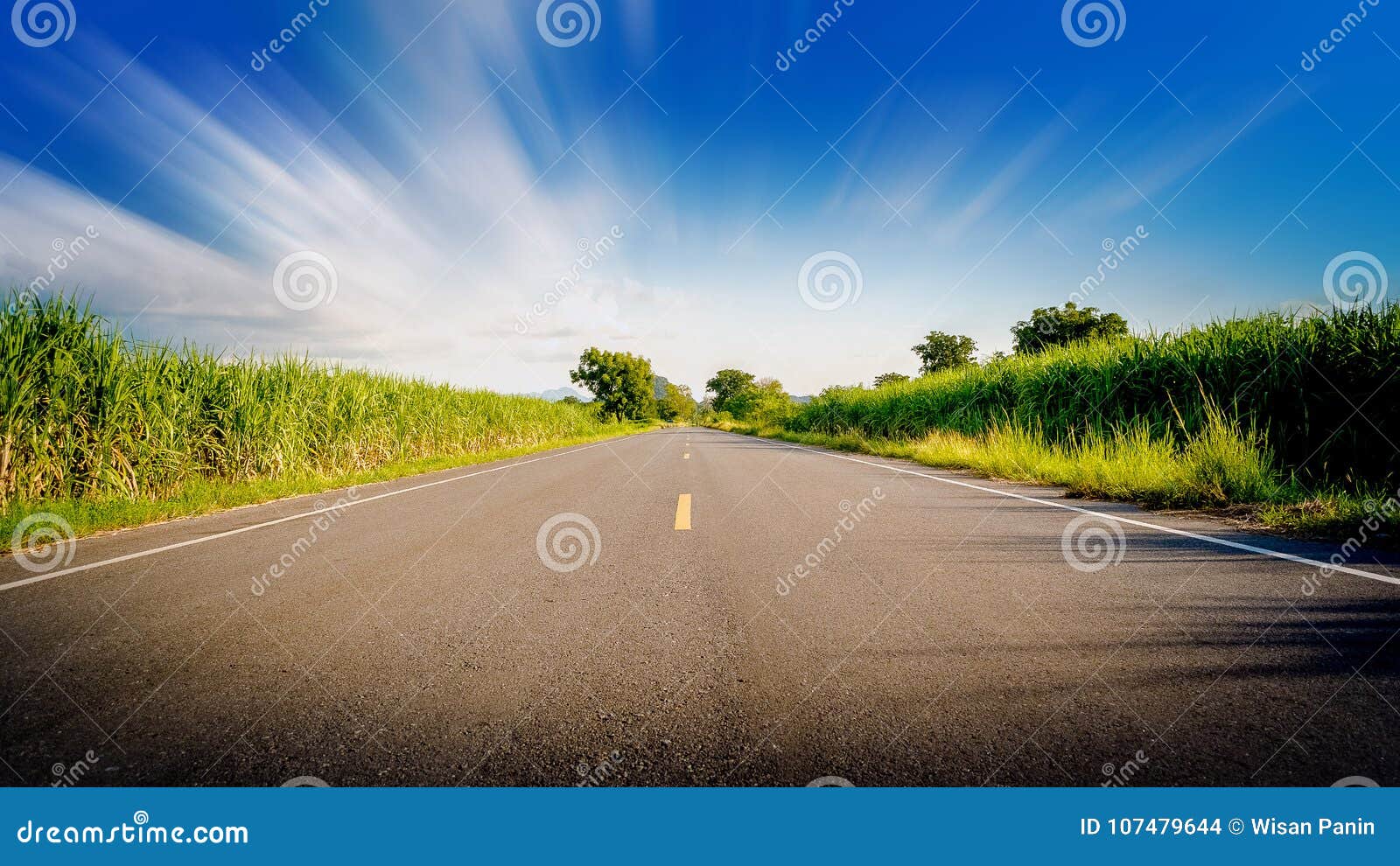 Motion on Beautiful Road Go Straight Ahead Blue Sky Stock Photo - Image ...