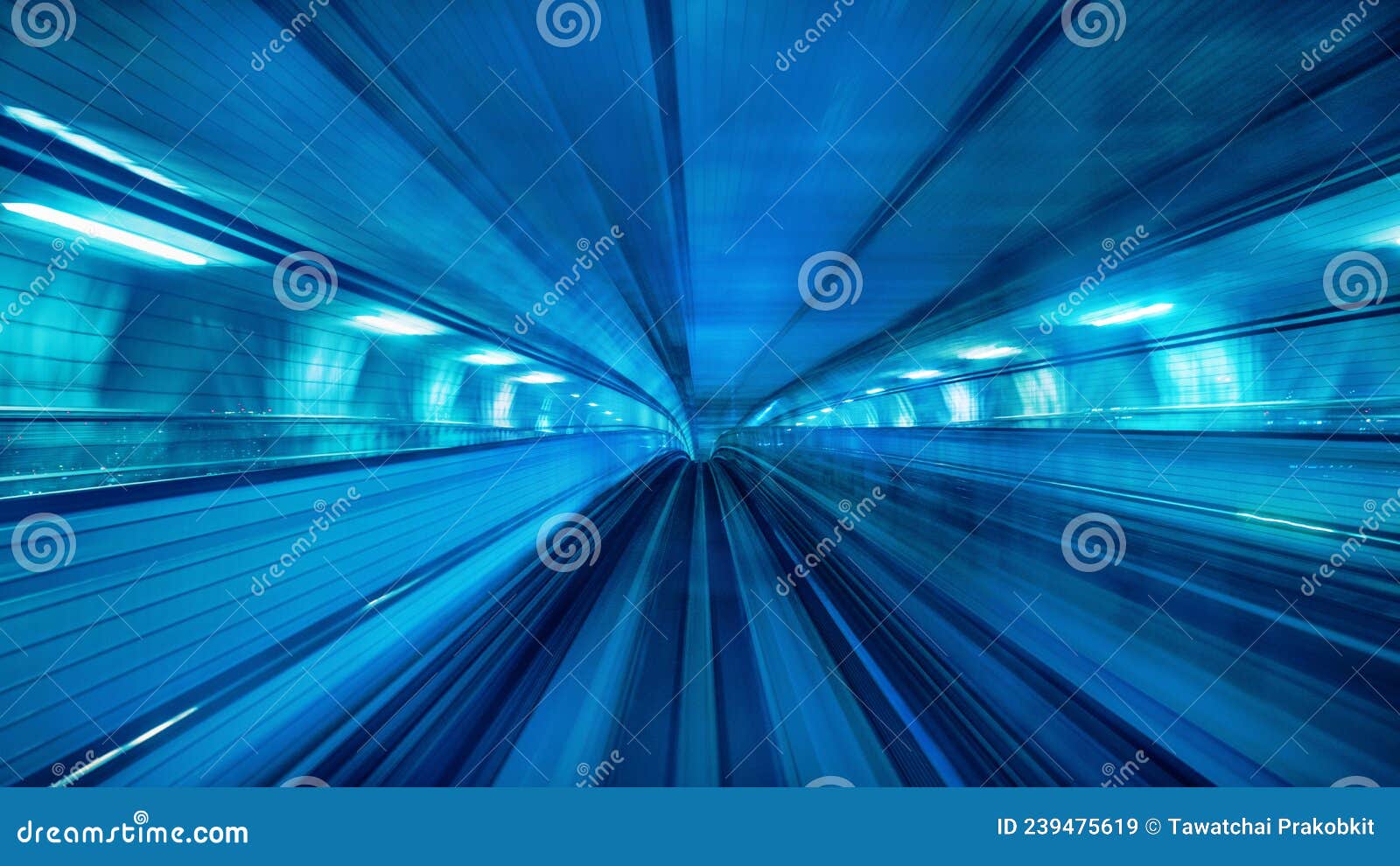 Motion Blur of Automatic Train Moving Inside Tunnel in Tokyo, Japan ...