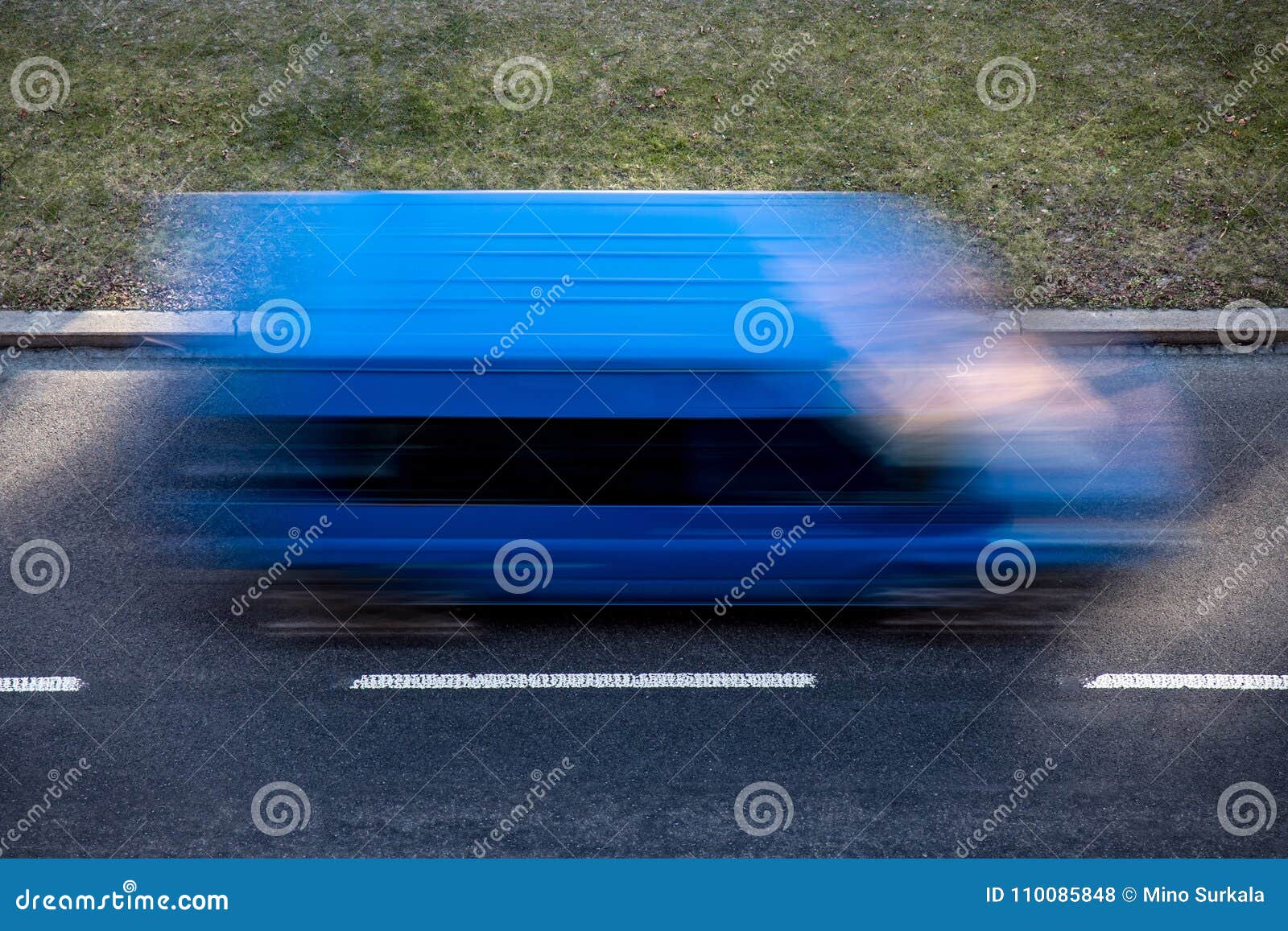 Motion Blur of a Blue Delivery Van Stock Photo - Image of ...