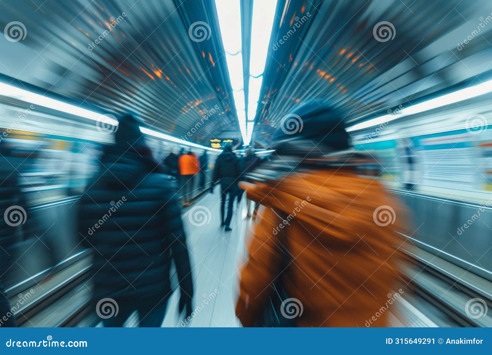 Motion Blur of Busy Subway Station with People Commuting Stock Image ...