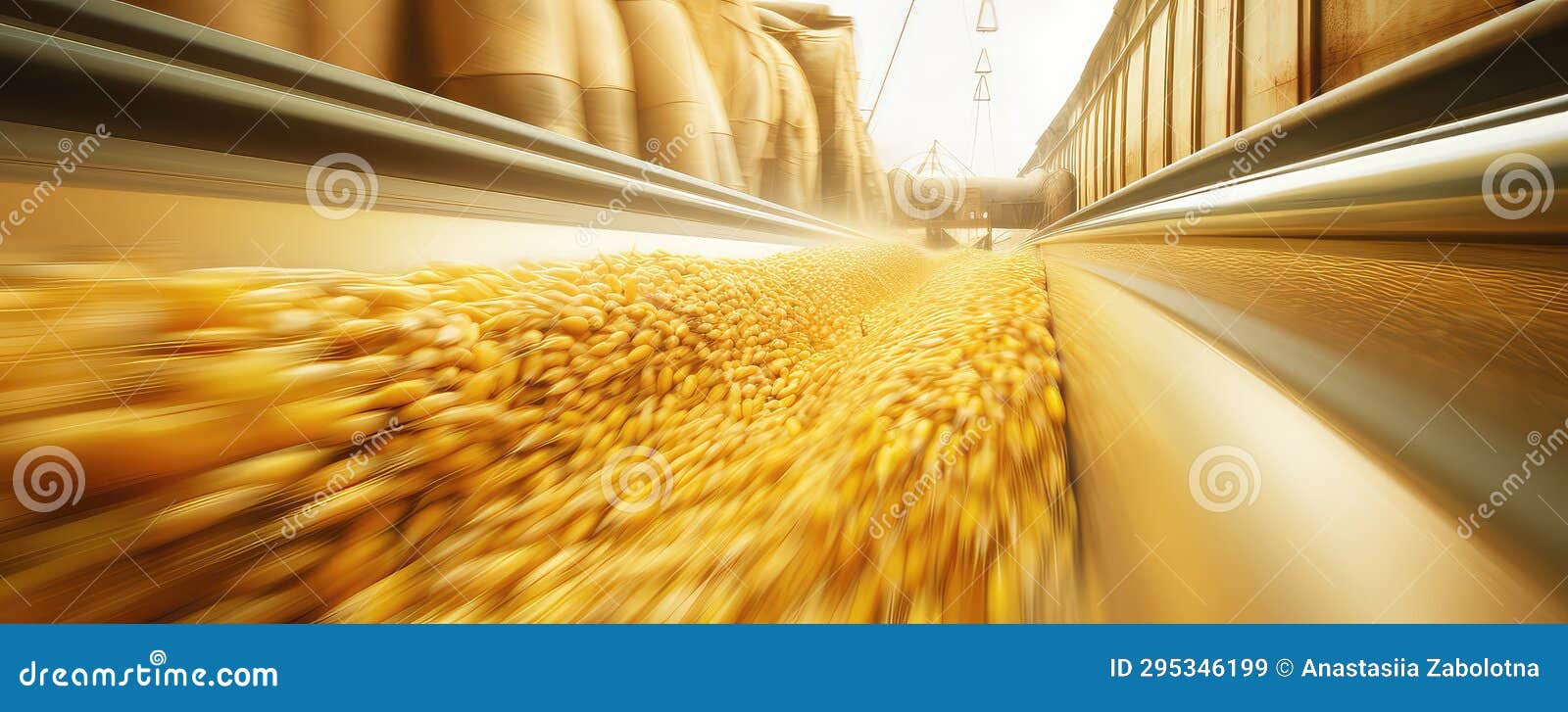 Motion Blur Captures Corn Unloading at Grain Elevator Stock Image ...