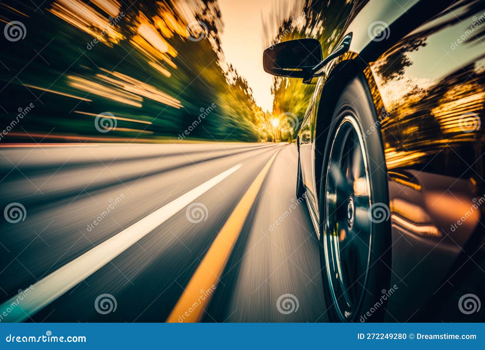 The Motion Blur of Car on the Road. Generative AI Stock Illustration ...