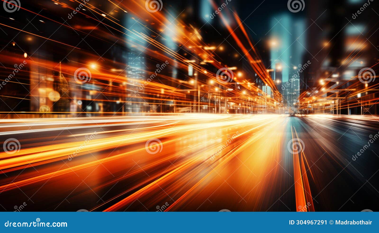 Motion Blur Effect of Traffic in the City at Night Stock Illustration ...