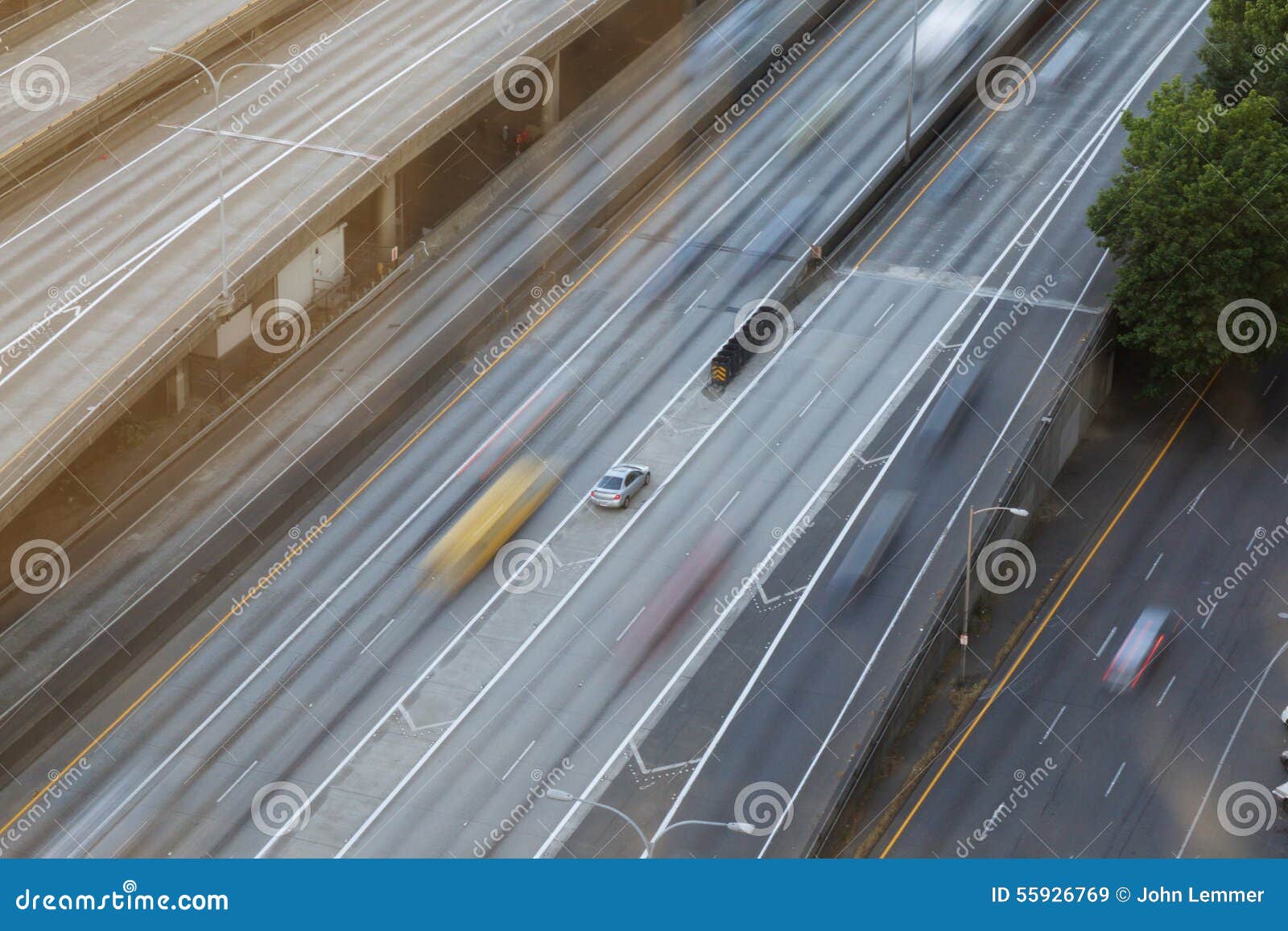 Illumination On Freeway With Highway Sound Proof Barrier Panel ...