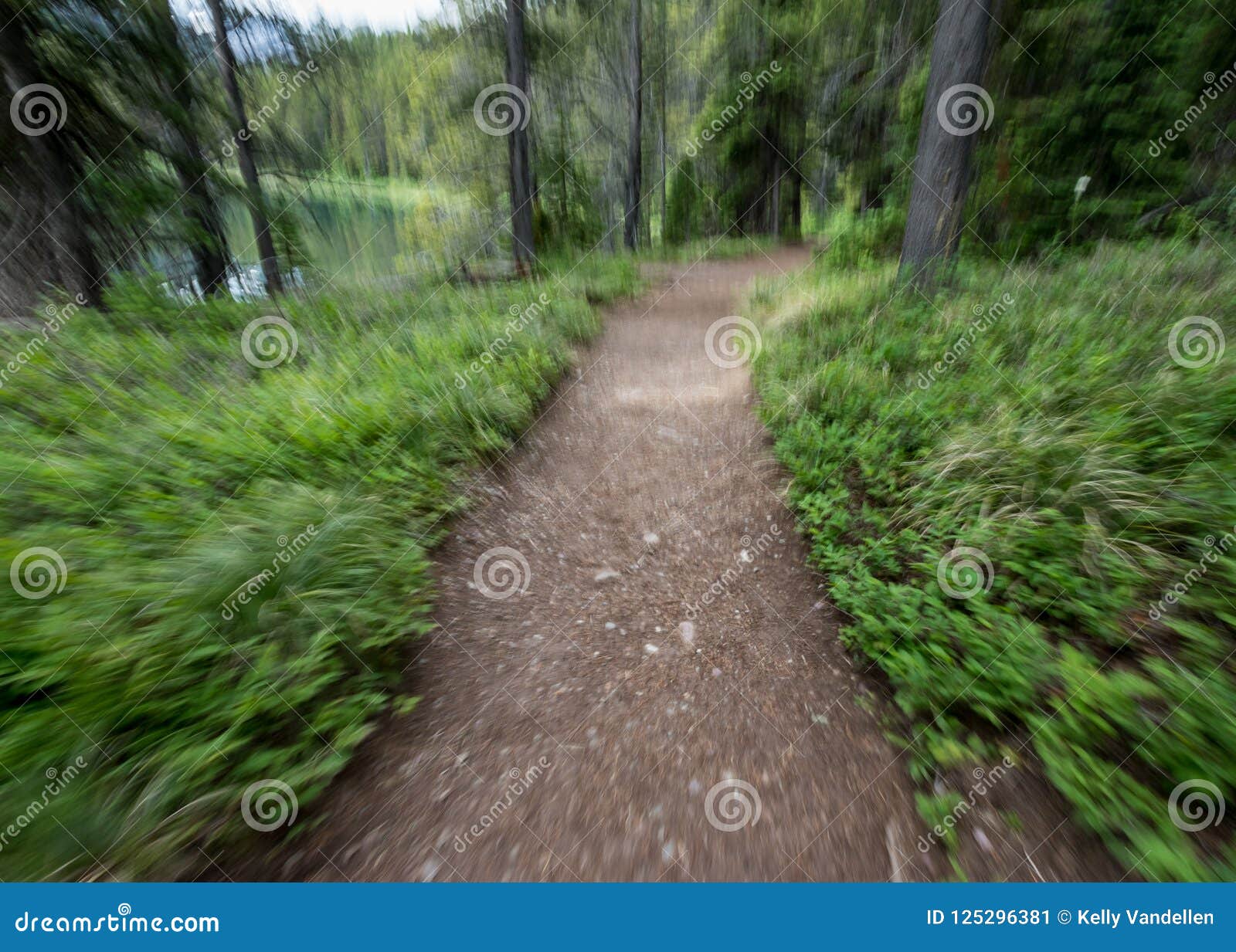Motion Blur of Running Down Trail Stock Image - Image of mountains ...