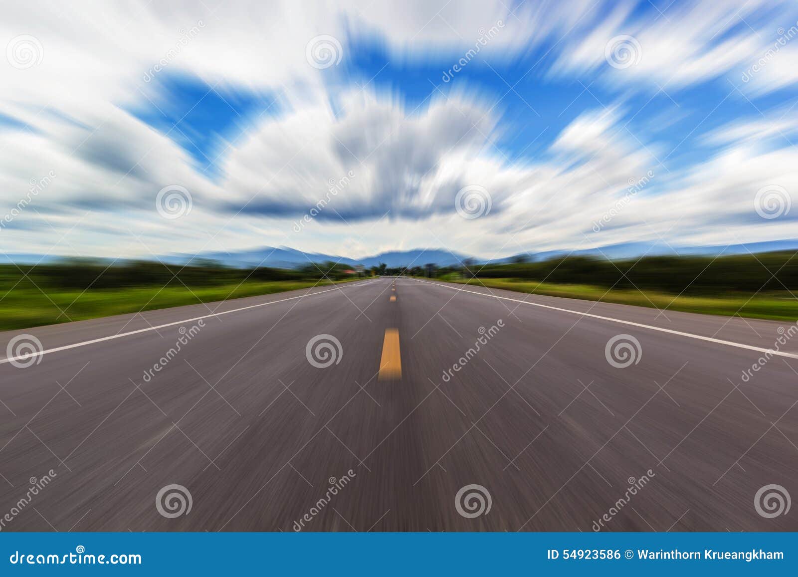 Motion Blur of a Rural Road To Infinity Stock Photo - Image of turning ...