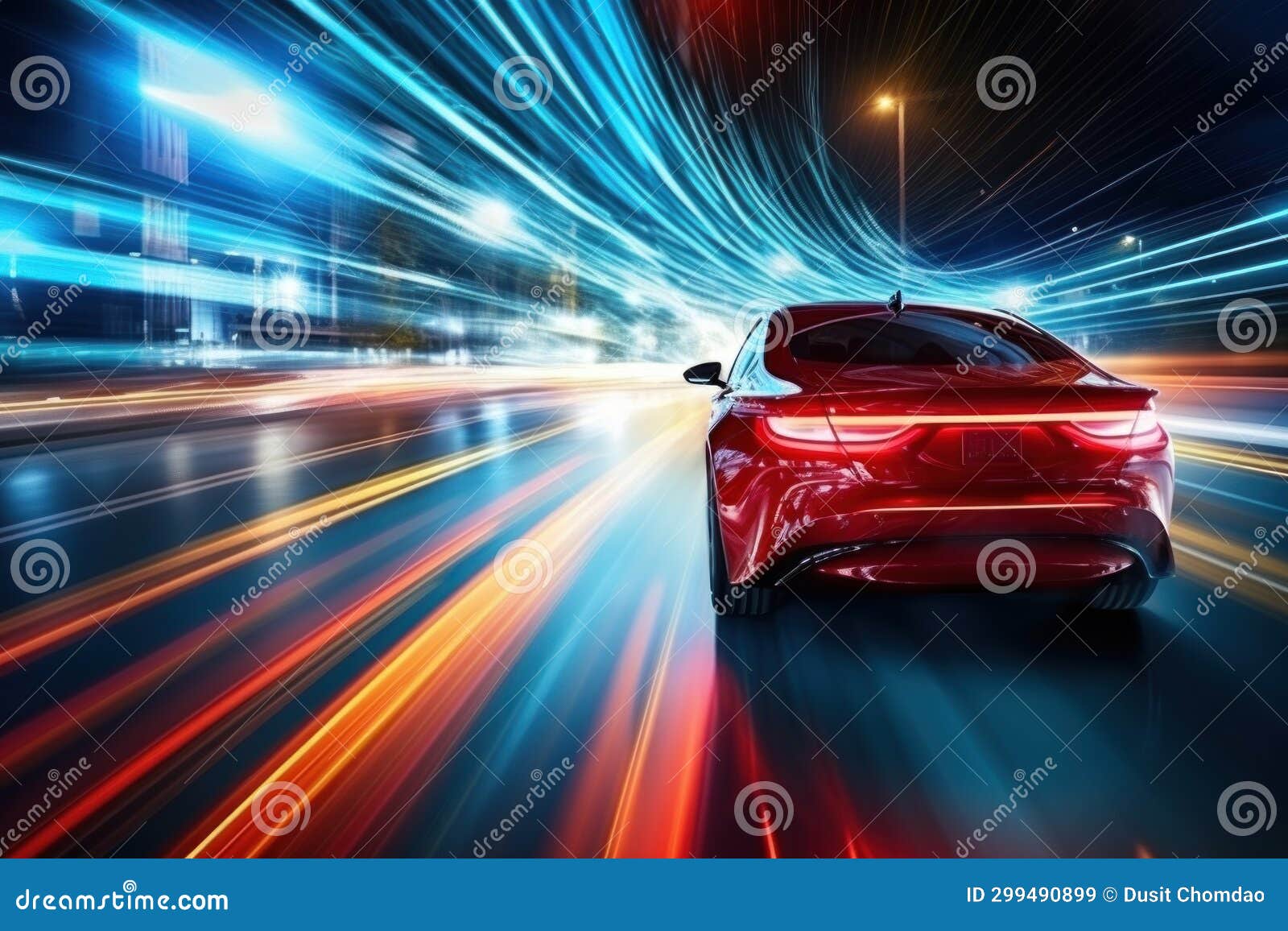 Motion Blur Shot, Curve Tail Light Drifting Car Wheels Stock Image ...