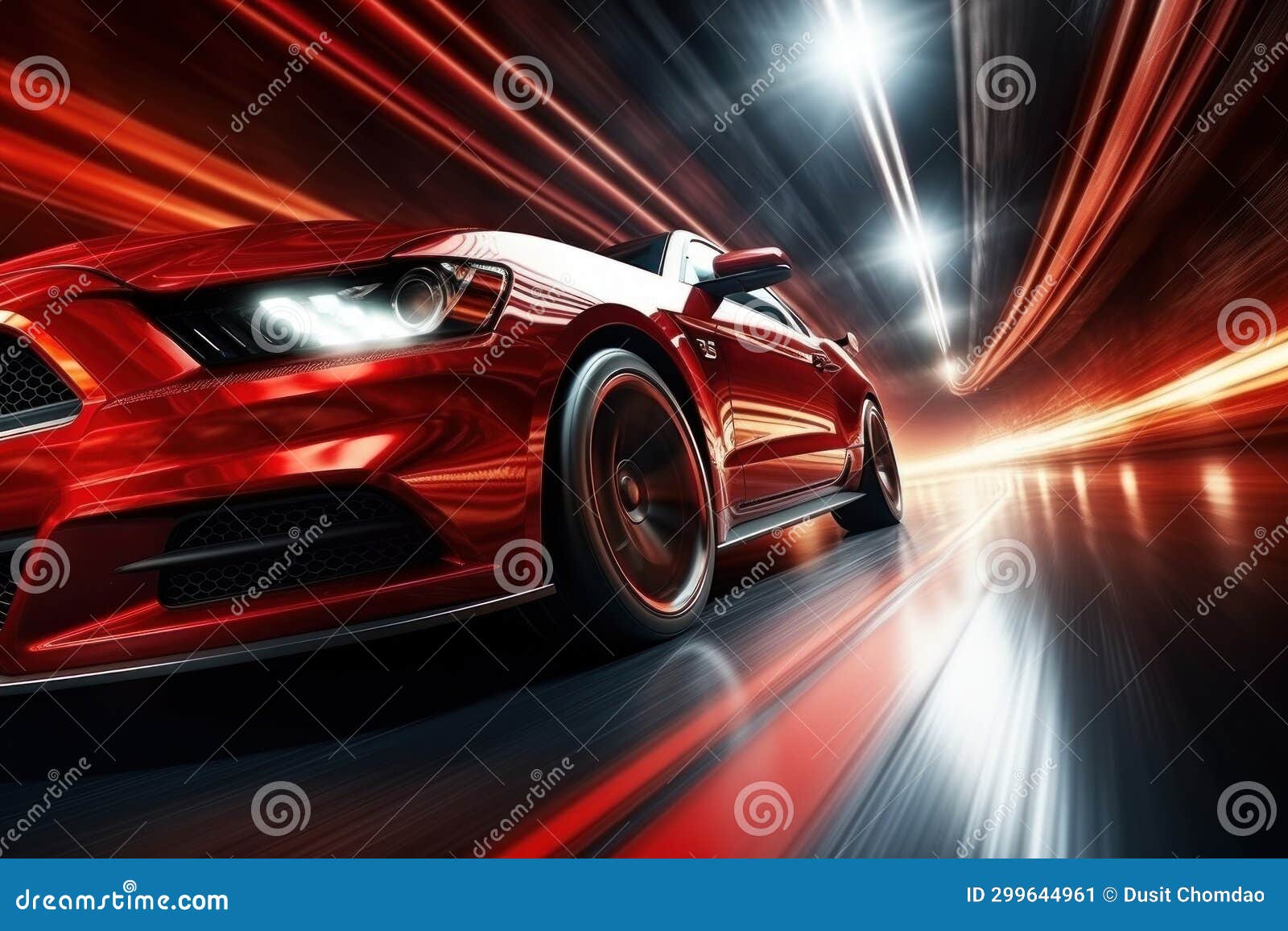 Motion Blur Shot, Curve Tail Light Drifting Car Wheels Stock Image ...